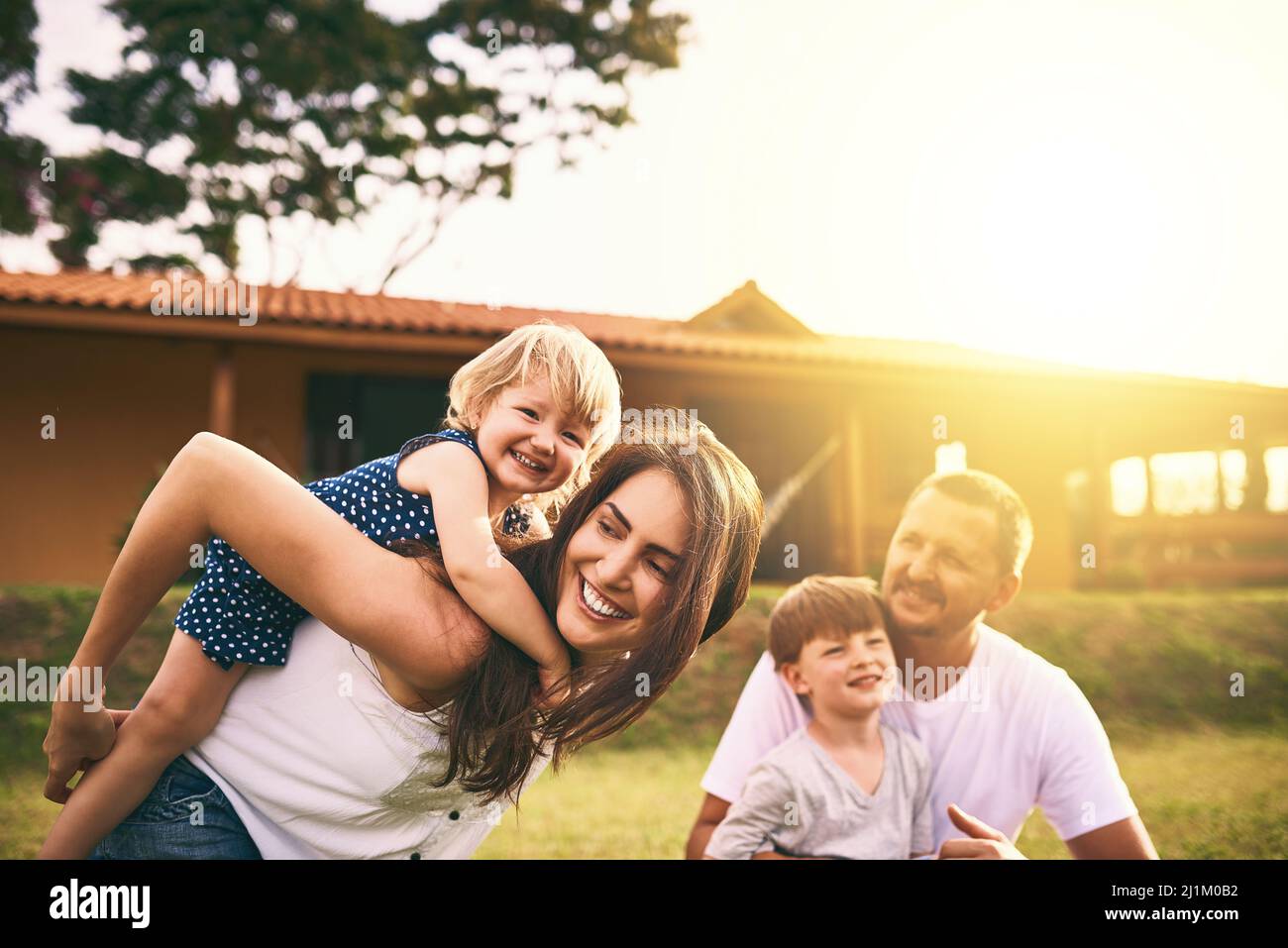 Its time for family quality time. Shot of a happy family bonding ...