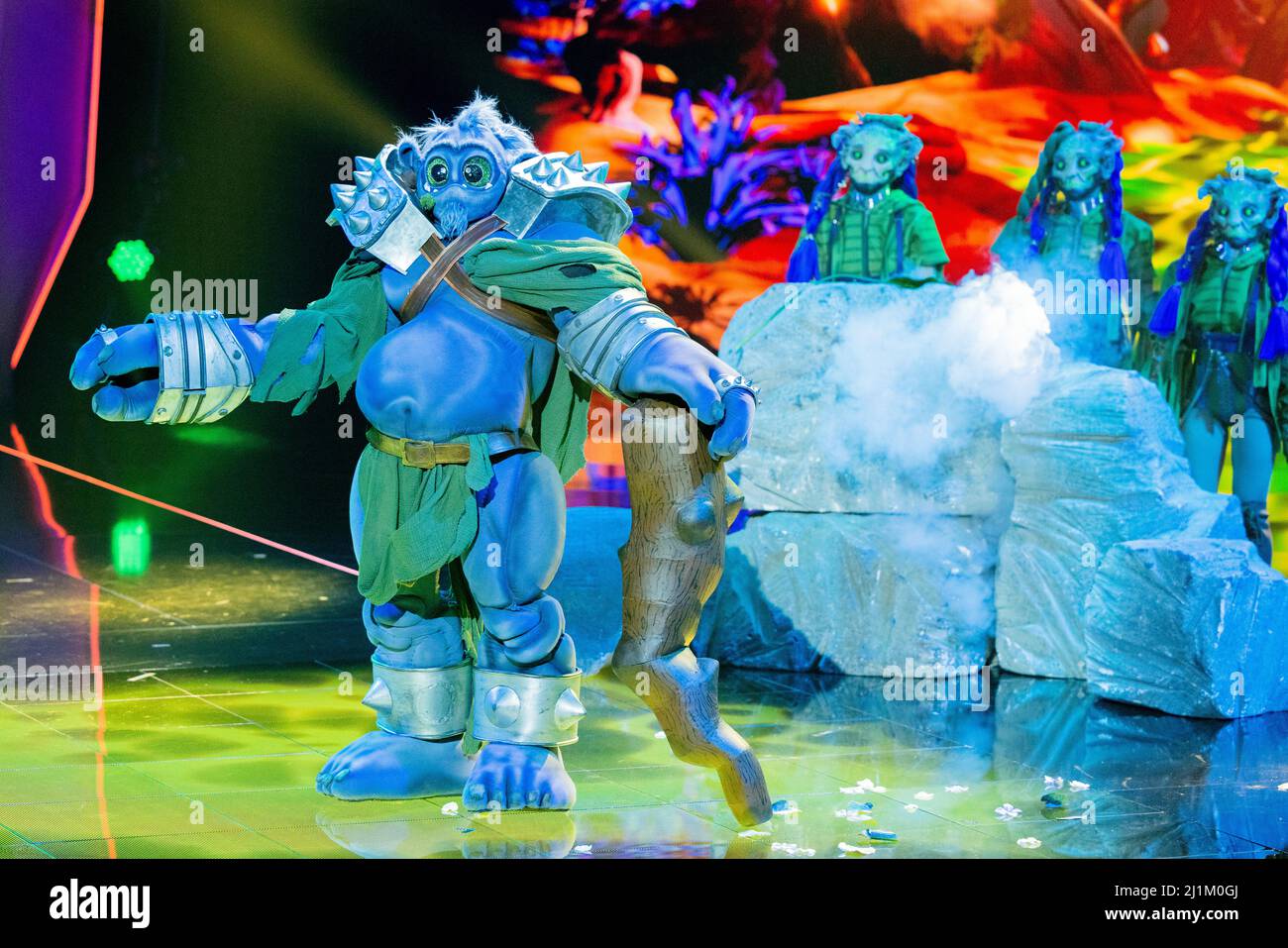 Cologne, Germany. 26th Mar, 2022. The character "The Orc" is on stage ...