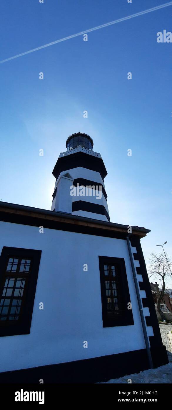 Istanbul,Turkey- February 12 2022: Sile Lighthouse, Touristic Cultural ...