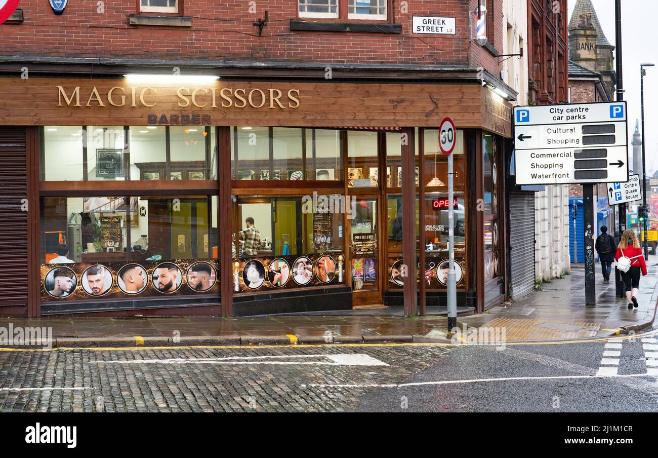 Magic Scissors barbers, Greek Street, off London Road, Liverpool ...