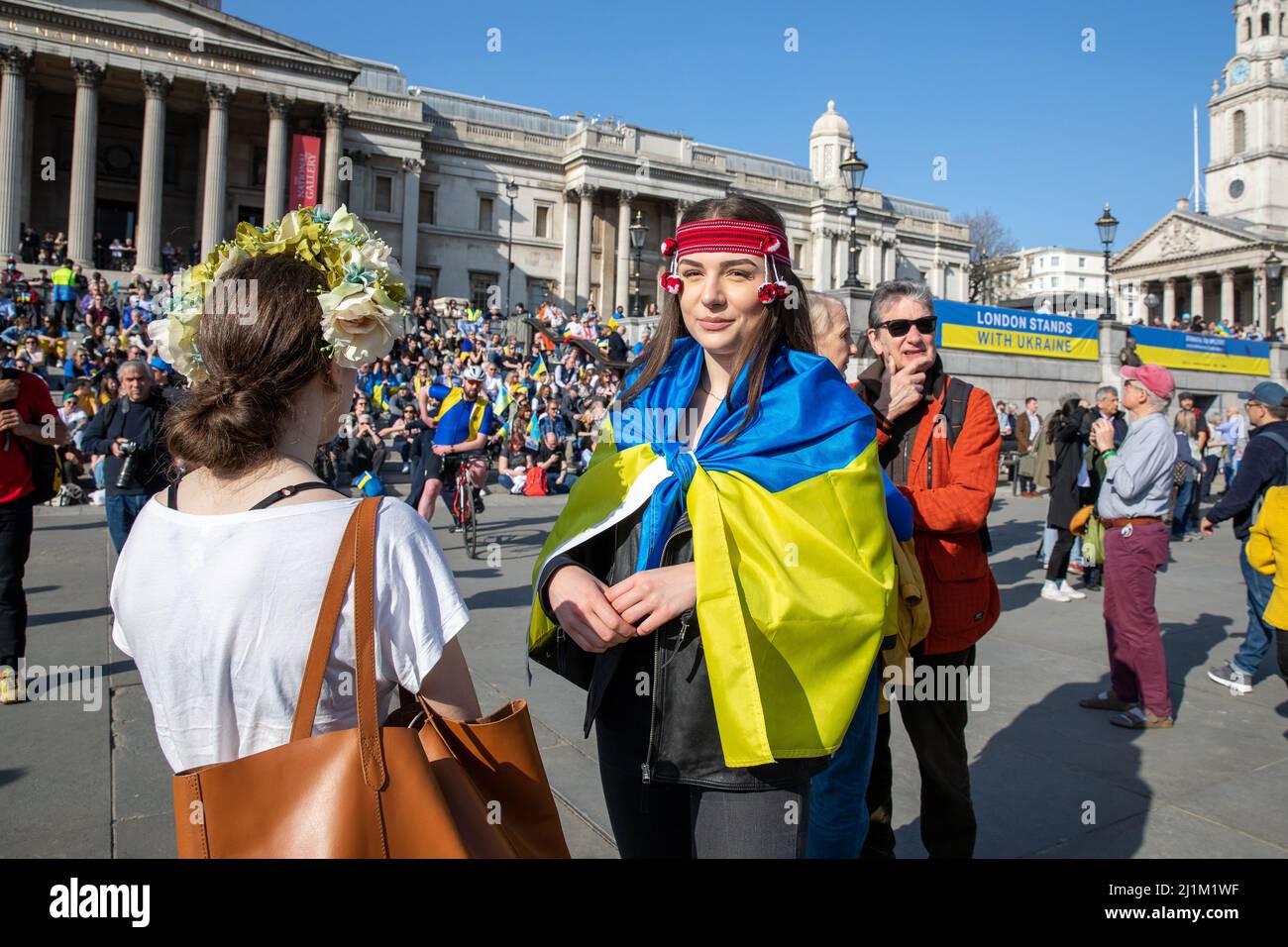 Trafalgar Square, London, UK. 26 March 2022. Under the banner ‘London ...