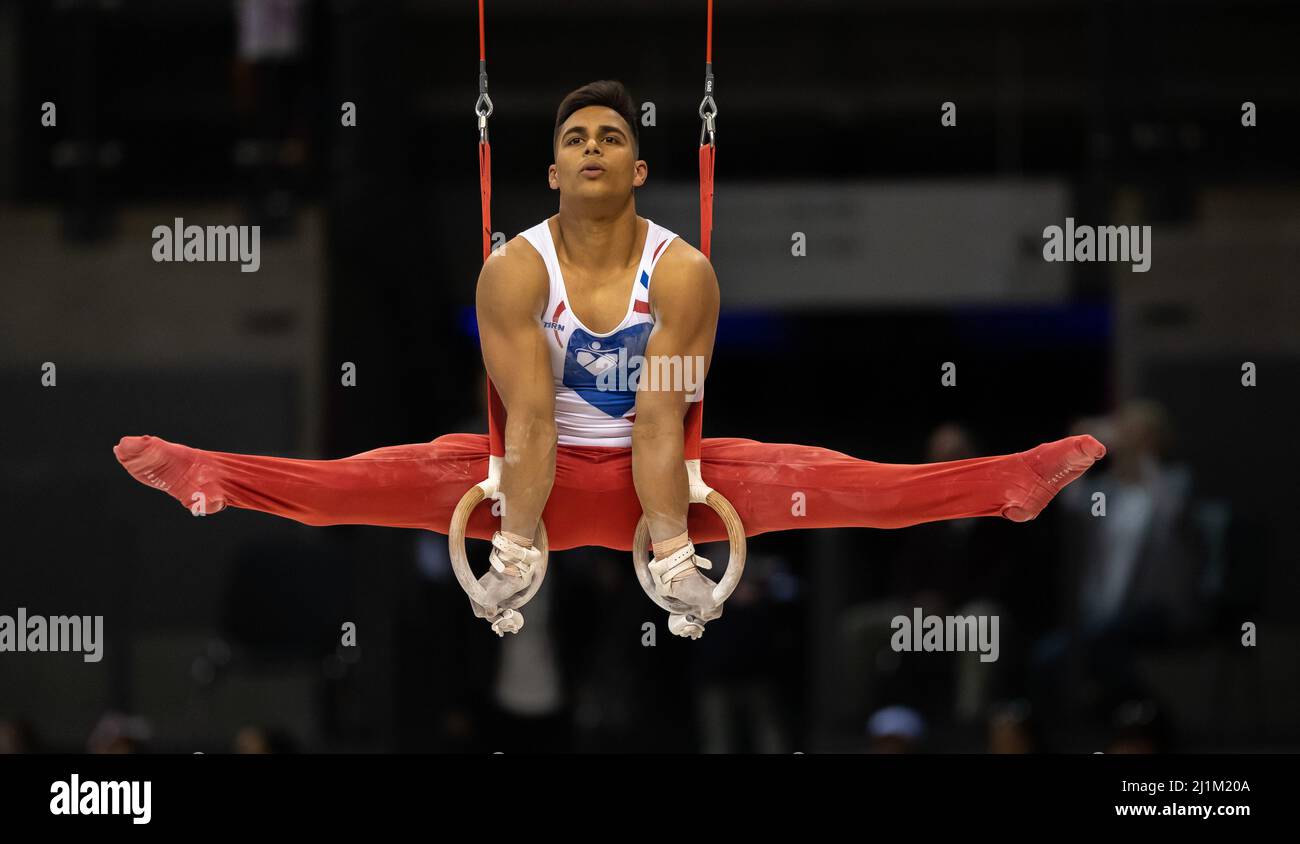 26th March 2022 ; M&S Arena, Liverpool, England; British Gymnastics Championships Day 3; Joshua ...
