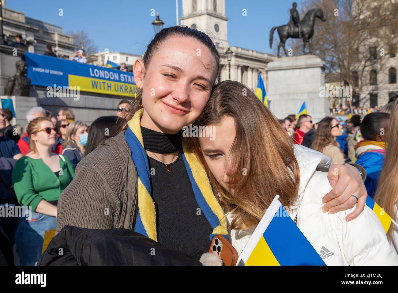 Trafalgar Square, London, UK. 26 March 2022. Under the banner ‘London ...