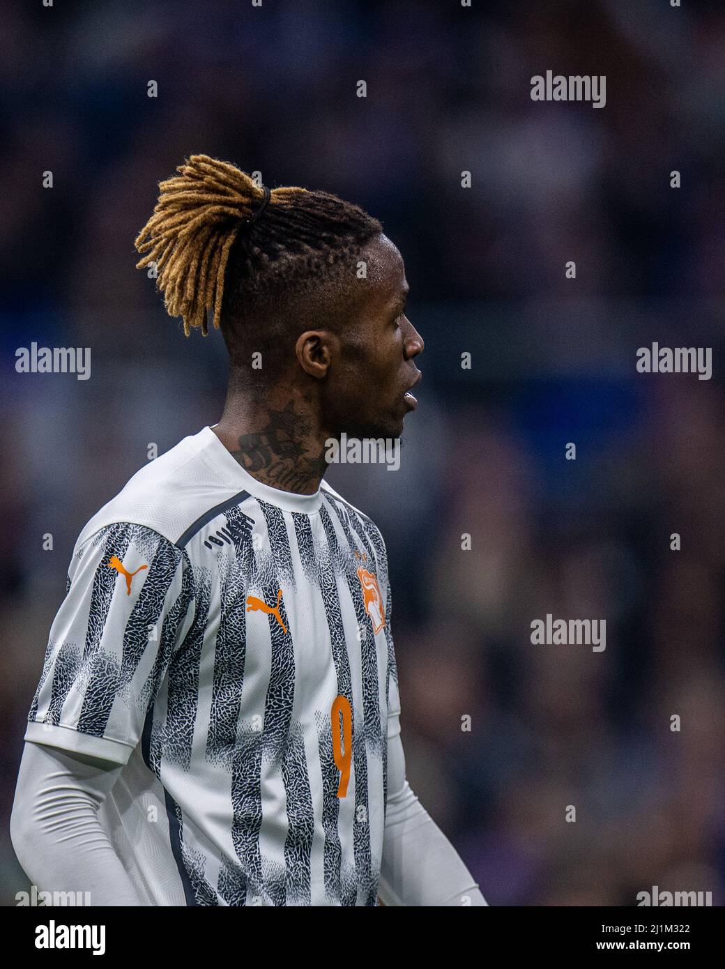 MARSEILLE, FRANCE - MARCH 25: Wilfried Zaha of Ivory Coast during the ...