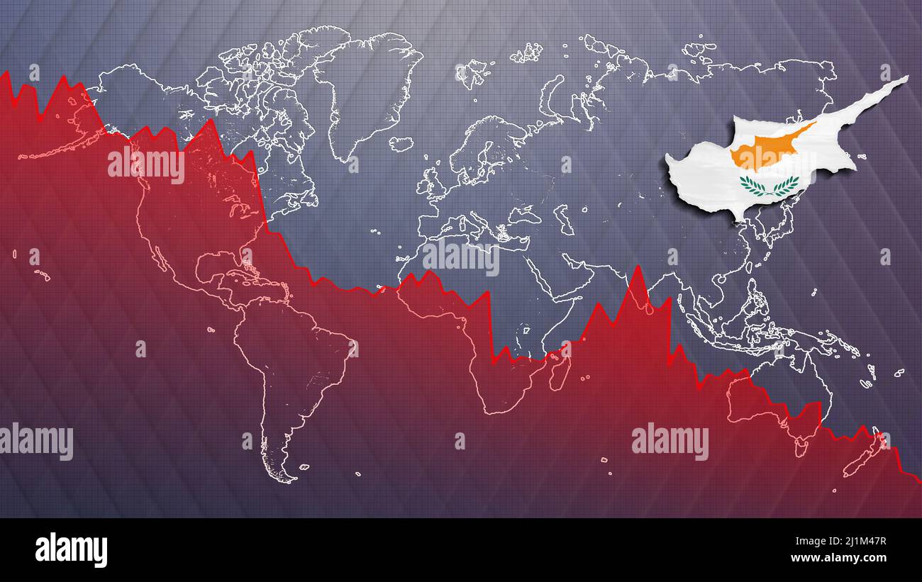 Economic crisis Cyprus map and flag, recession Stock Photo - Alamy