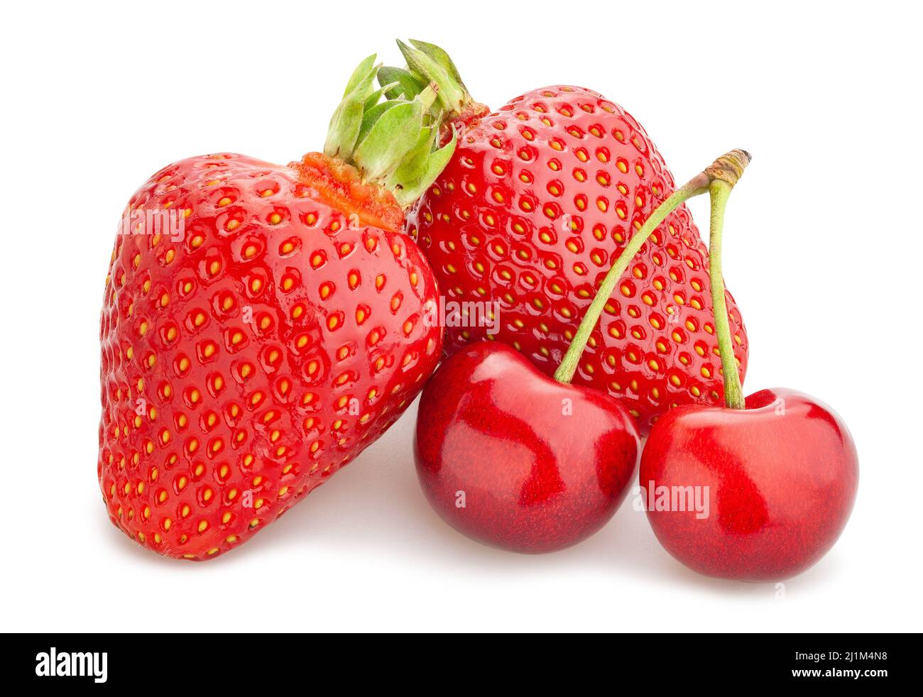 strawberry cherry path isolated on white Stock Photo - Alamy