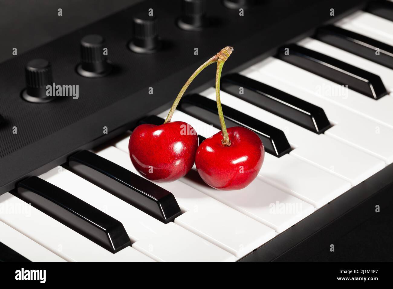 Cherry cherries on black hi-res stock photography and images - Alamy