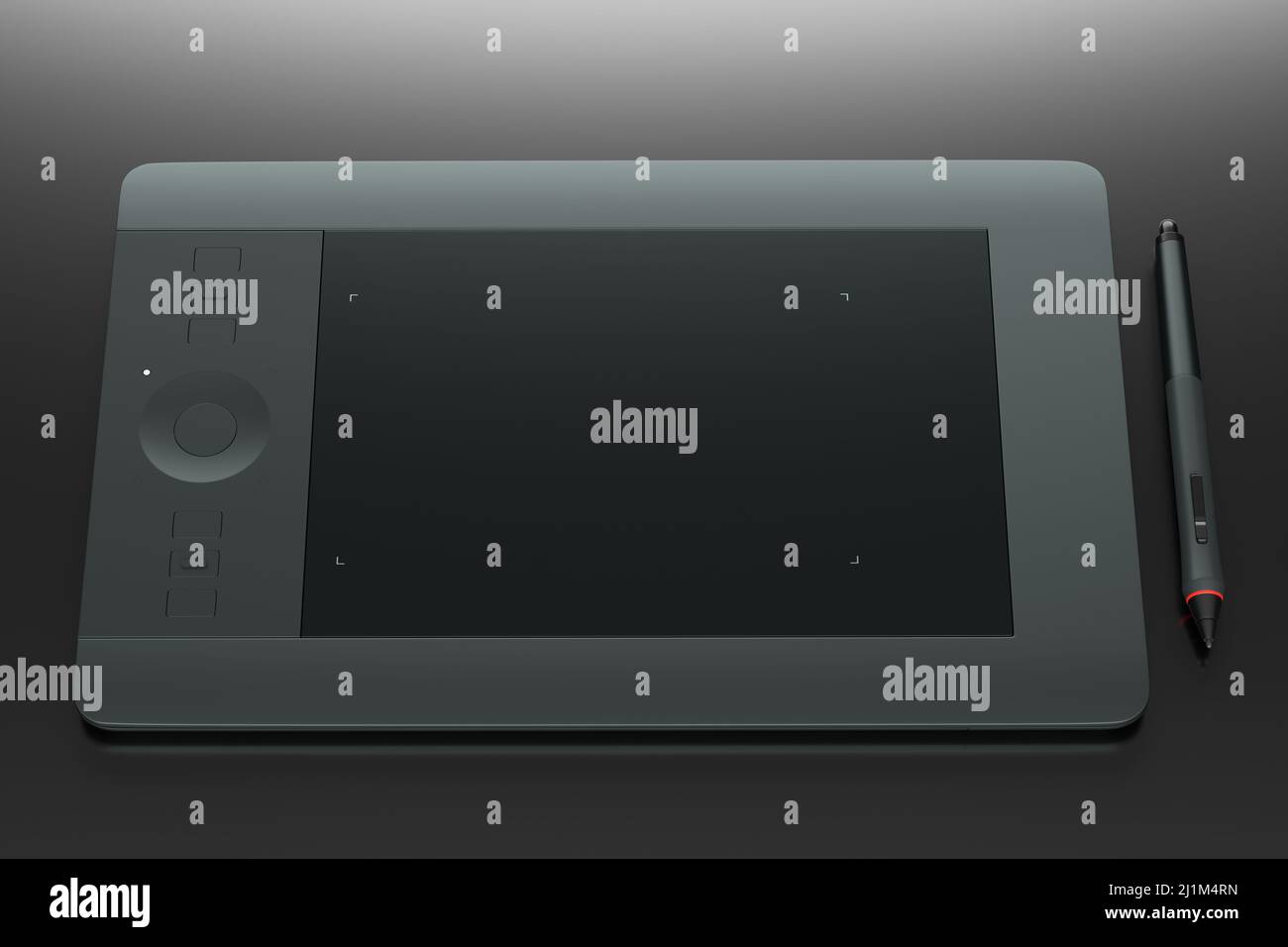 Top view of graphic tablet and pen for illustrators, designers and ...