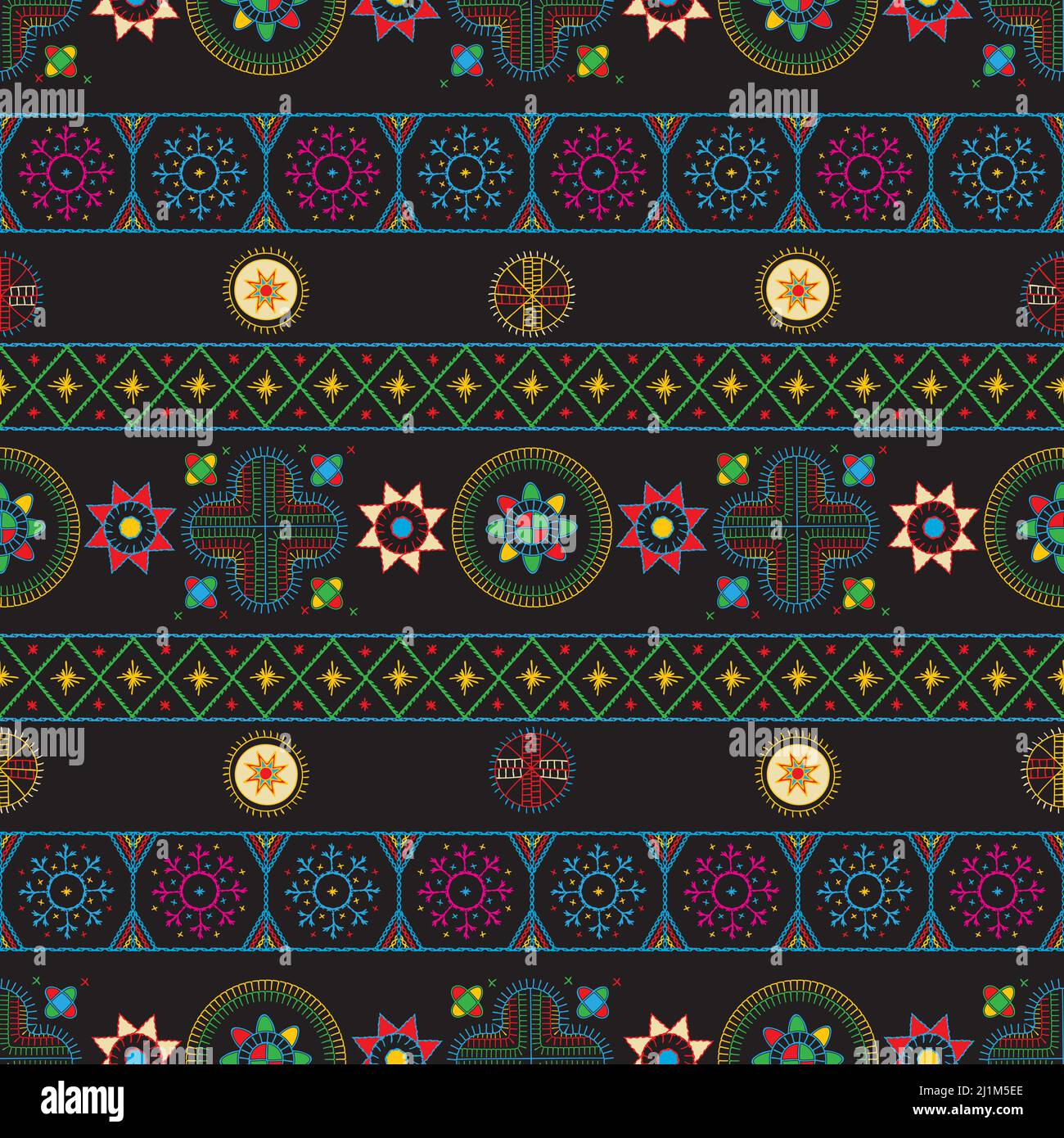 Folk art vector pattern inspired by Estonian Mulgi embroidery Stock ...