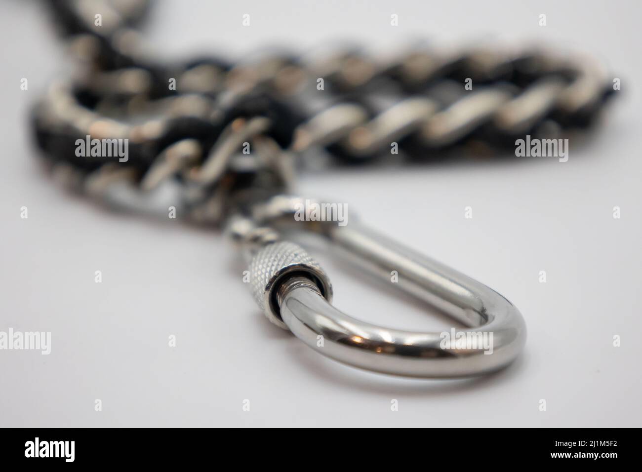 Dog chain with fabric interlaced and there is a latch on the end Stock ...