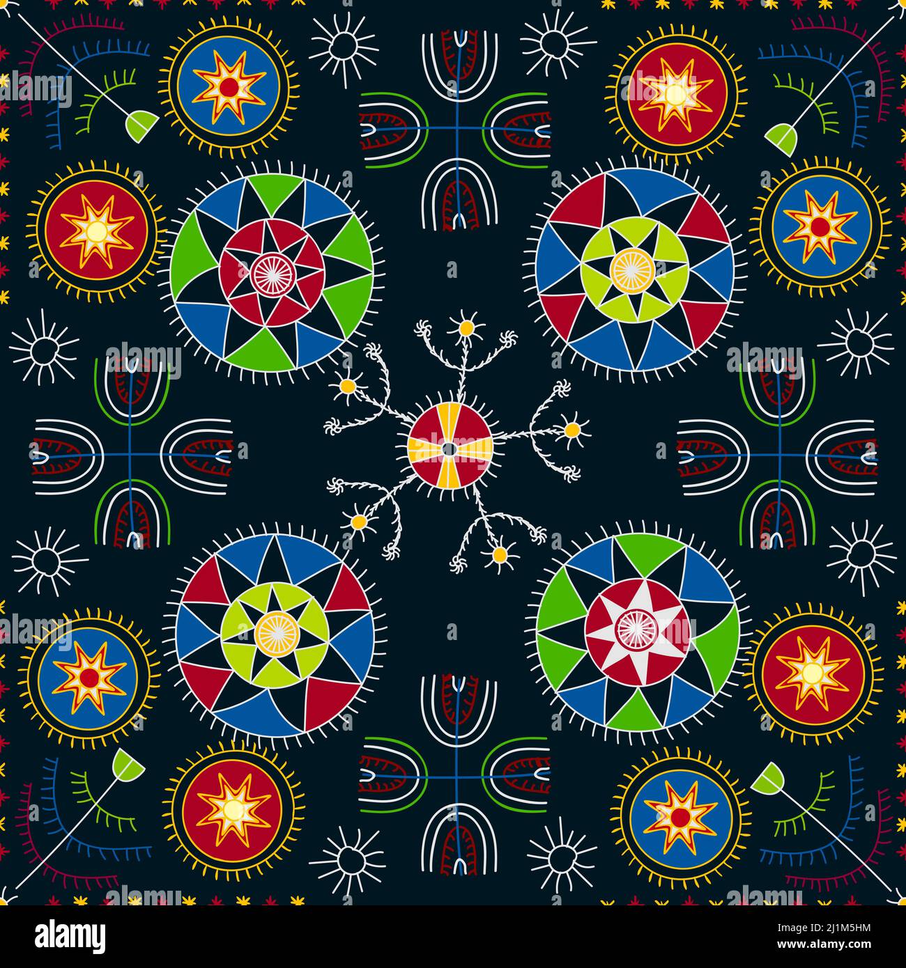 Folk art vector pattern inspired by Estonian Mulgi embroidery Stock ...