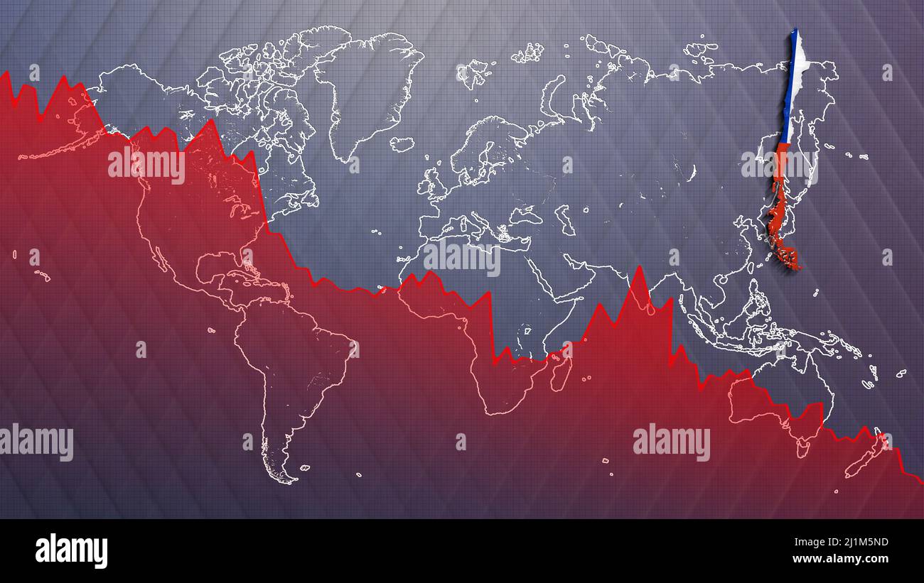 Economic crisis Chile map and flag, recession Stock Photo - Alamy