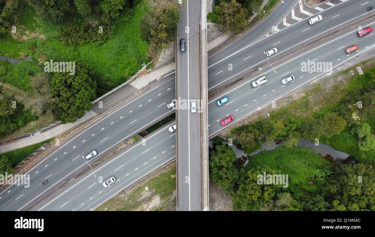 An aerial view of highway traffic Stock Photo - Alamy