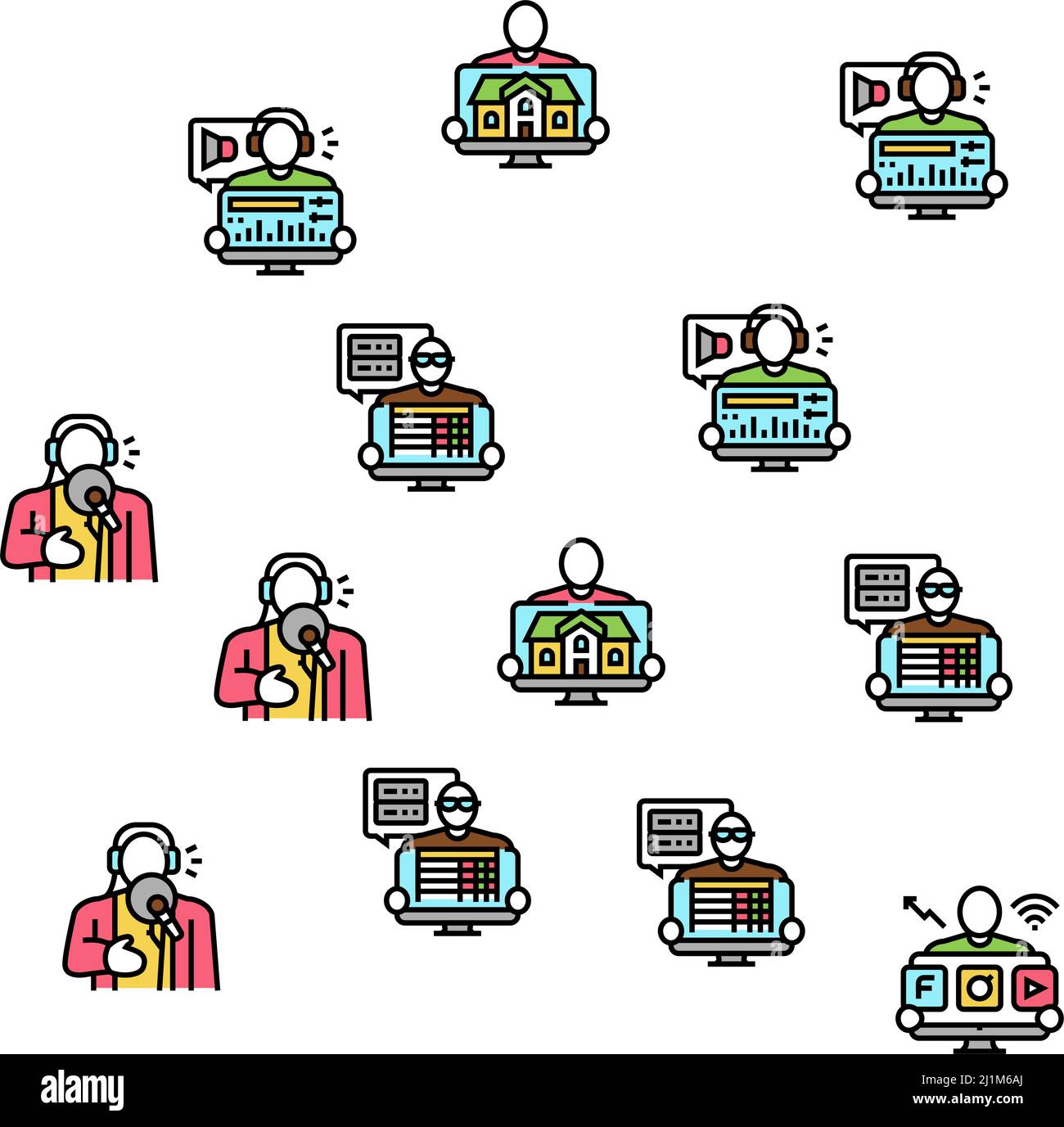 Small Business Entrepreneur Job Vector Seamless Pattern Stock Vector ...