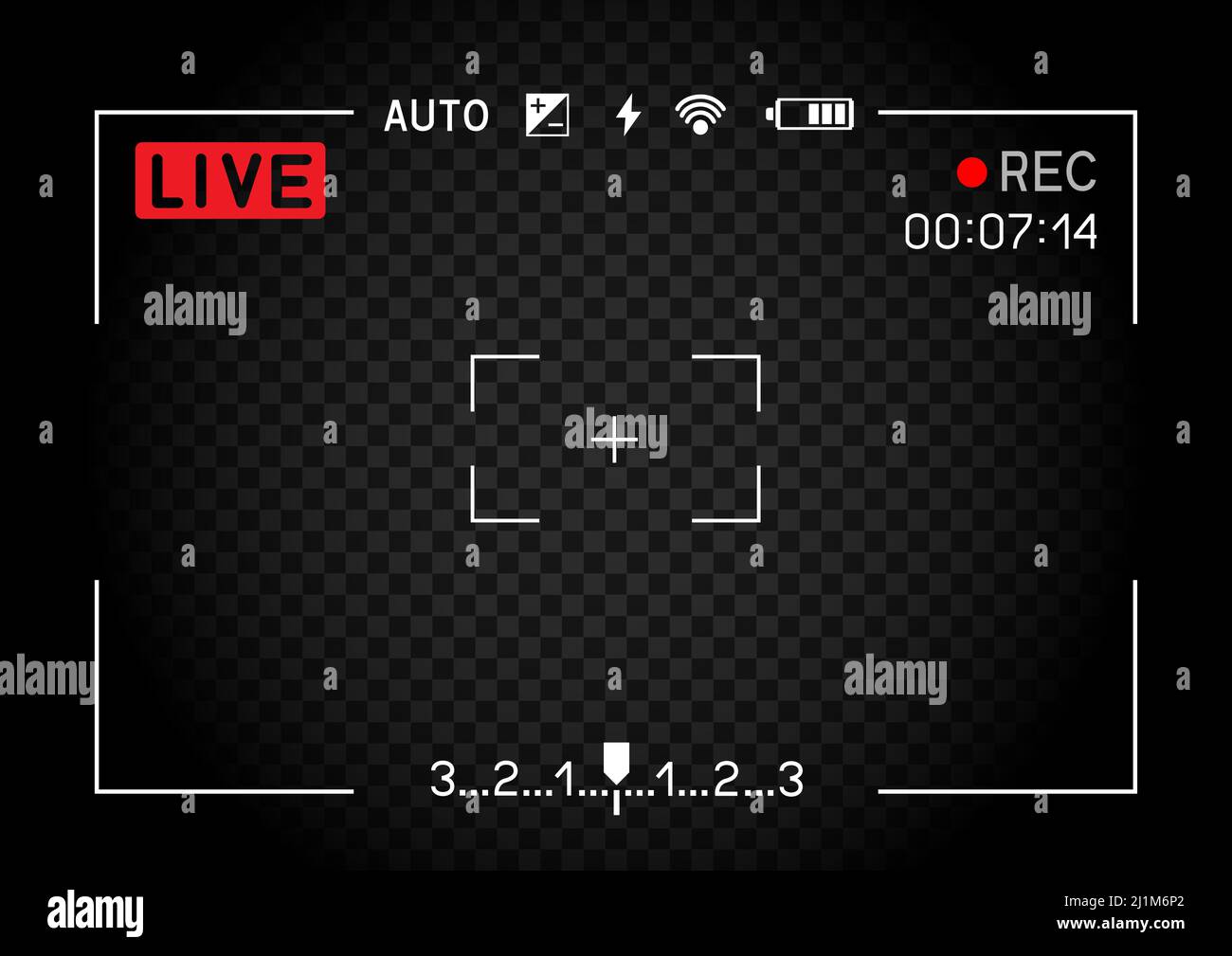 rec camera viewfinder with live record sign symbol Stock Vector Image ...