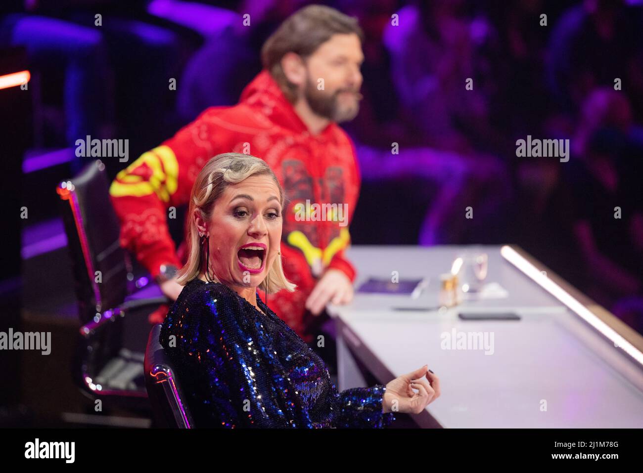 Cologne, Germany. 26th Mar, 2022. Ruth Moschner (r) and Rea Garvey from ...