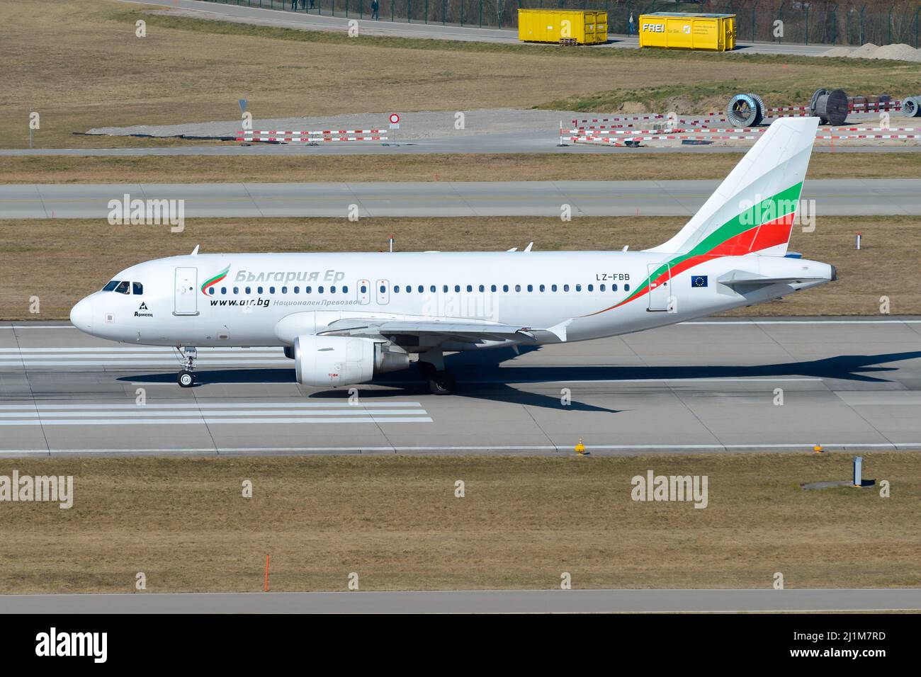 Bulgaria Air Airbus A319 aircraft departing Zurich Airport. Airplane of ...
