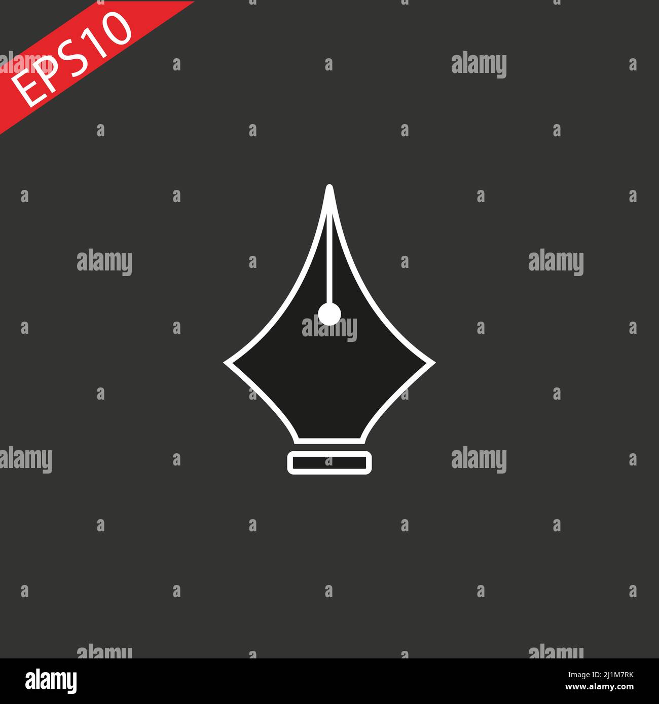 Vector Ink Pen Tip Icon Symbol on black background. eps10 Stock Vector ...