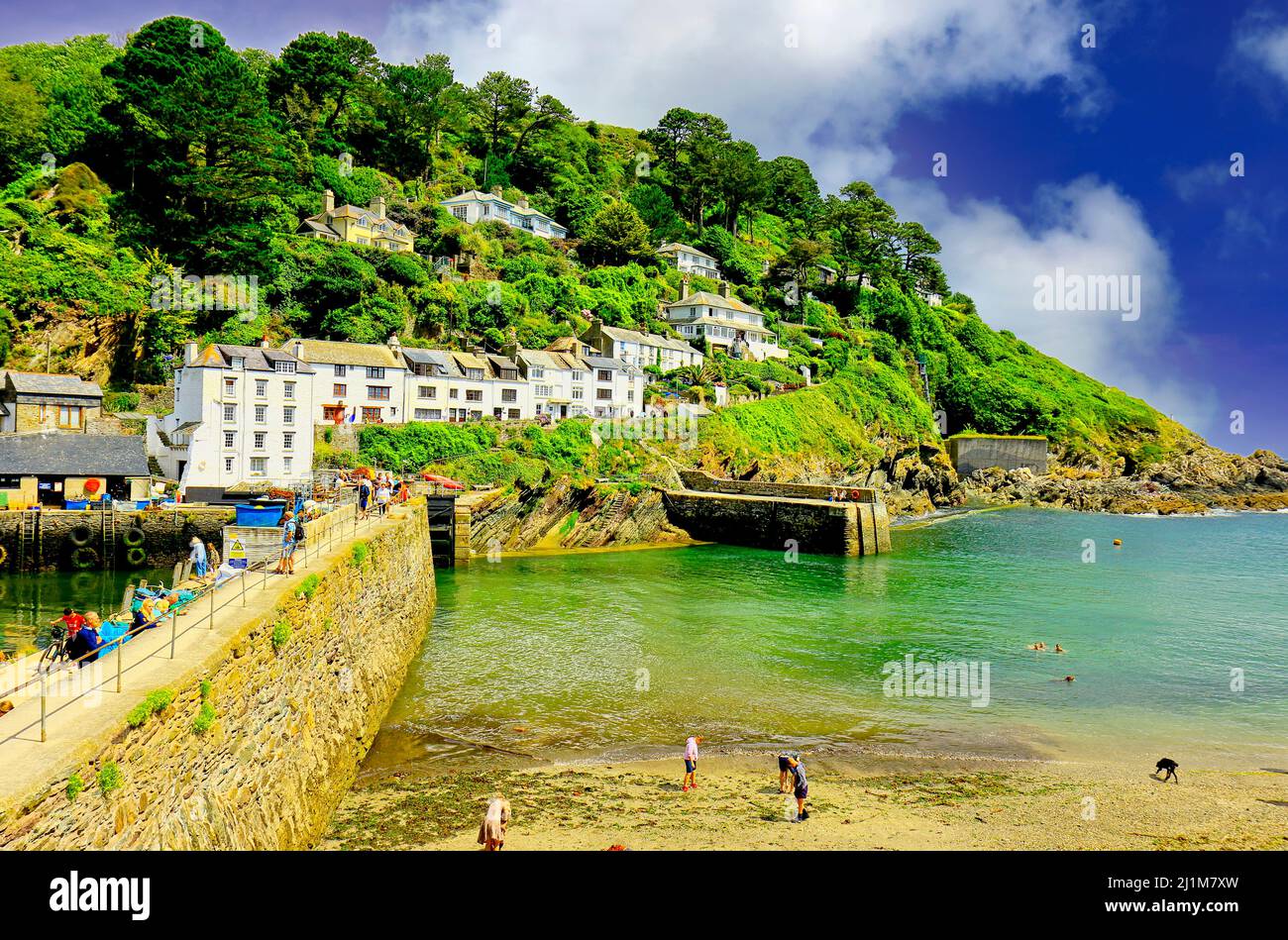 A beautiful scenic beach landscape at Polperro in Cornwall Stock Photo - Alamy