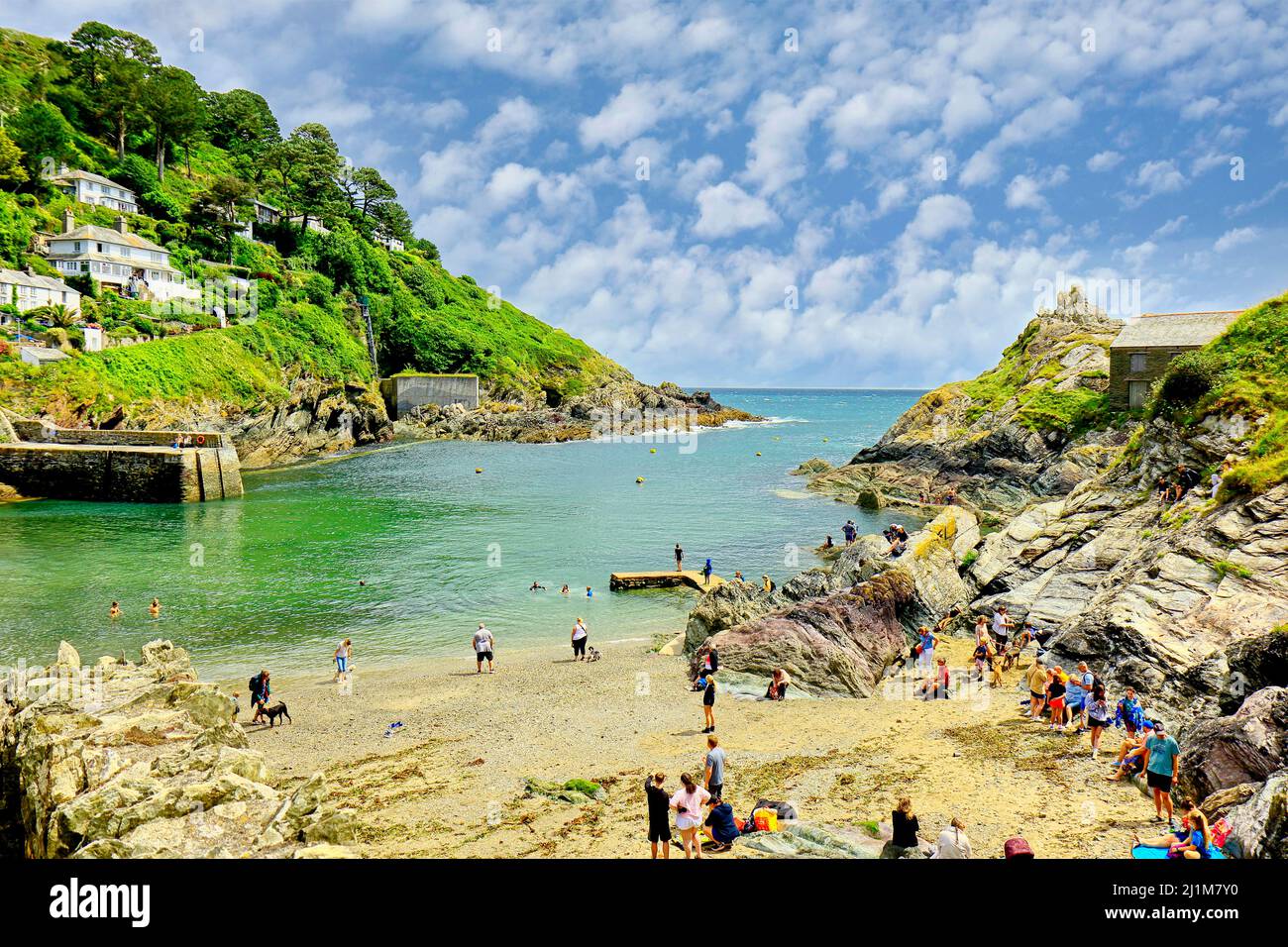 A beautiful scenic beach at Polperro in Cornwall Stock Photo - Alamy