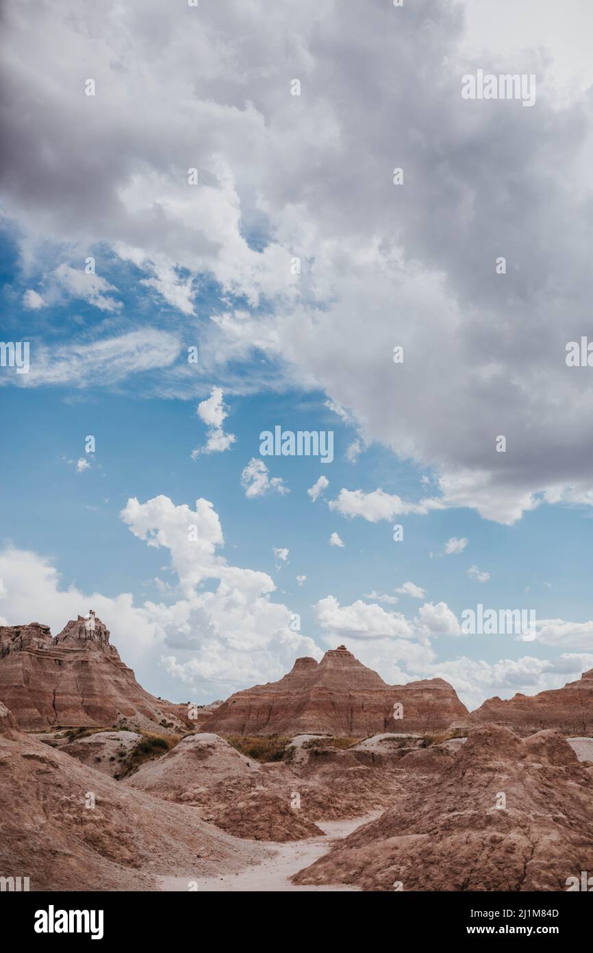 Badlands National Park, SD on cloudy summer day in July Stock Photo - Alamy
