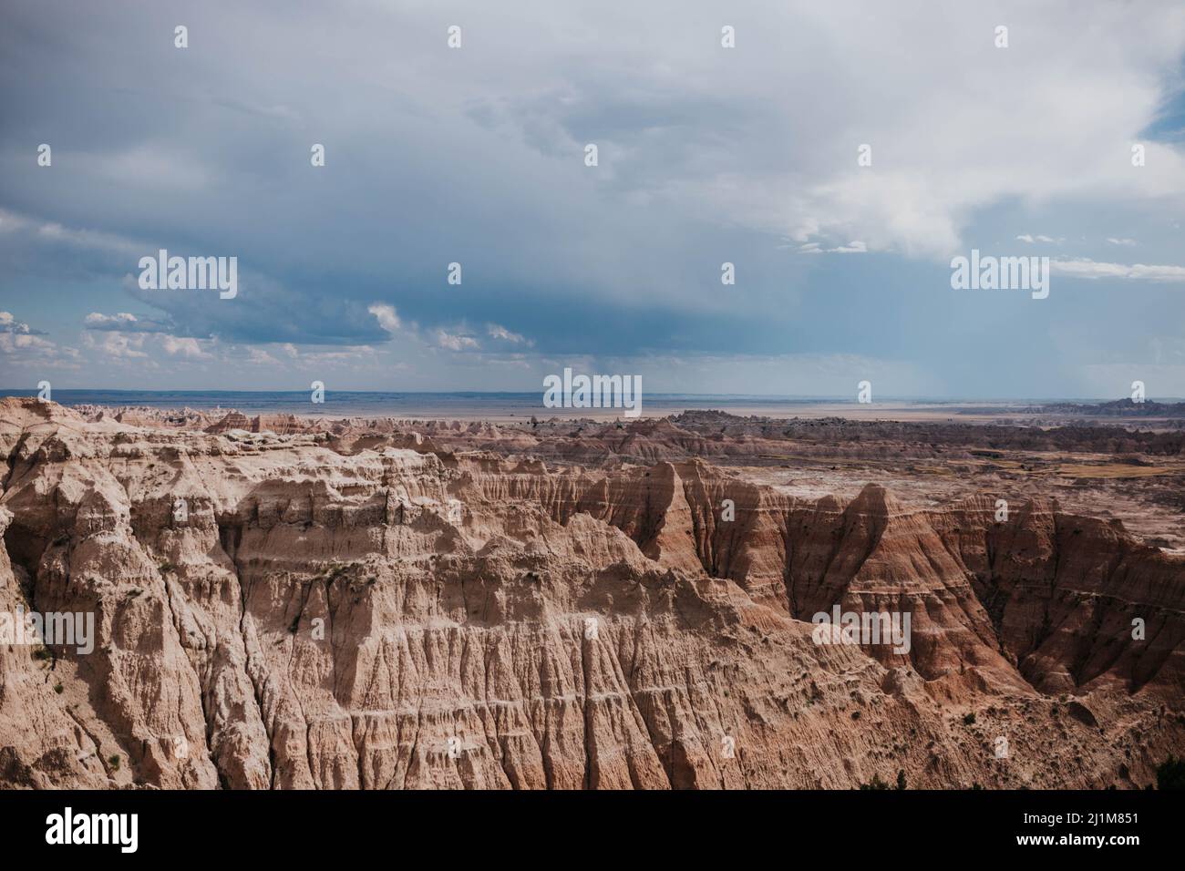 Badlands National Park, SD on cloudy summer day in July Stock Photo - Alamy