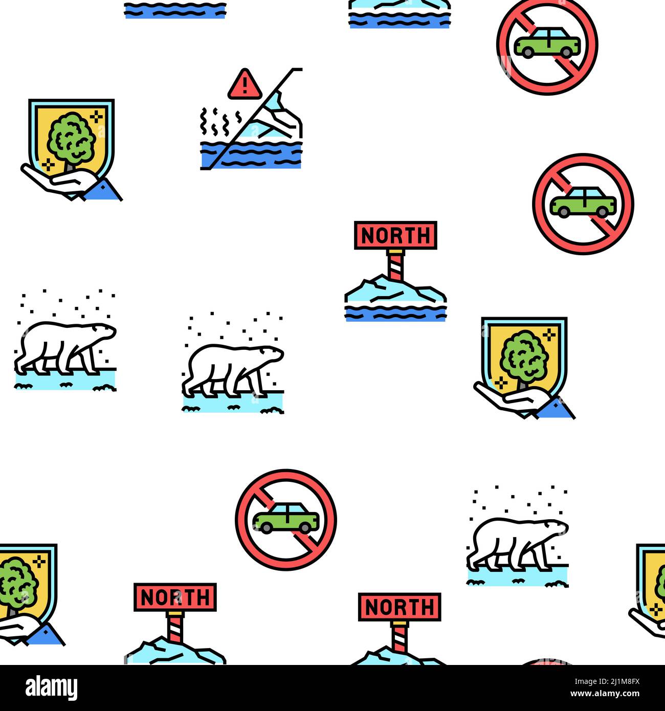 Climate Change And Eco Problem Vector Seamless Pattern Stock Vector ...