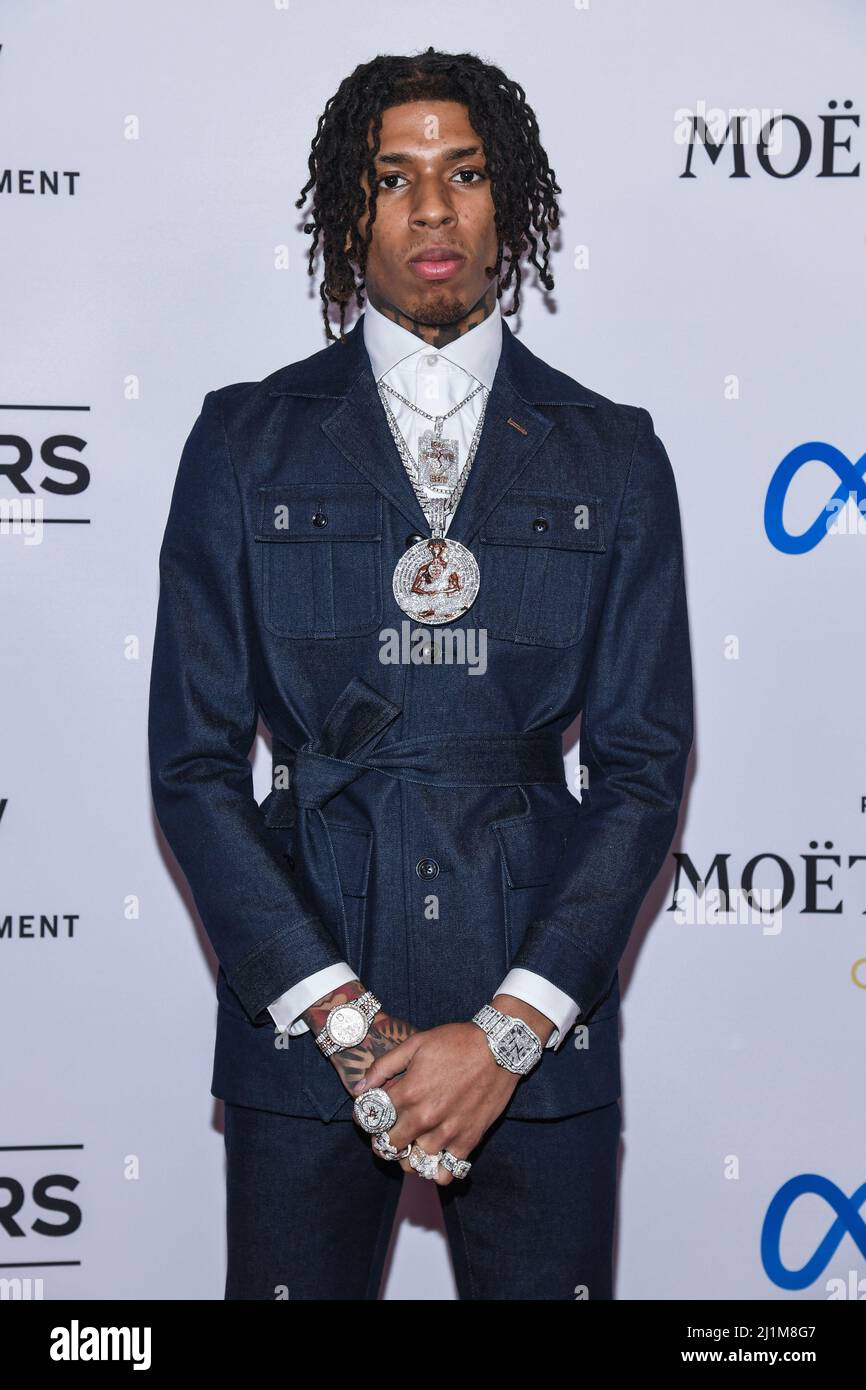 NLE Choppa walking on the red carpet at the Annual Oscars Weekend ...