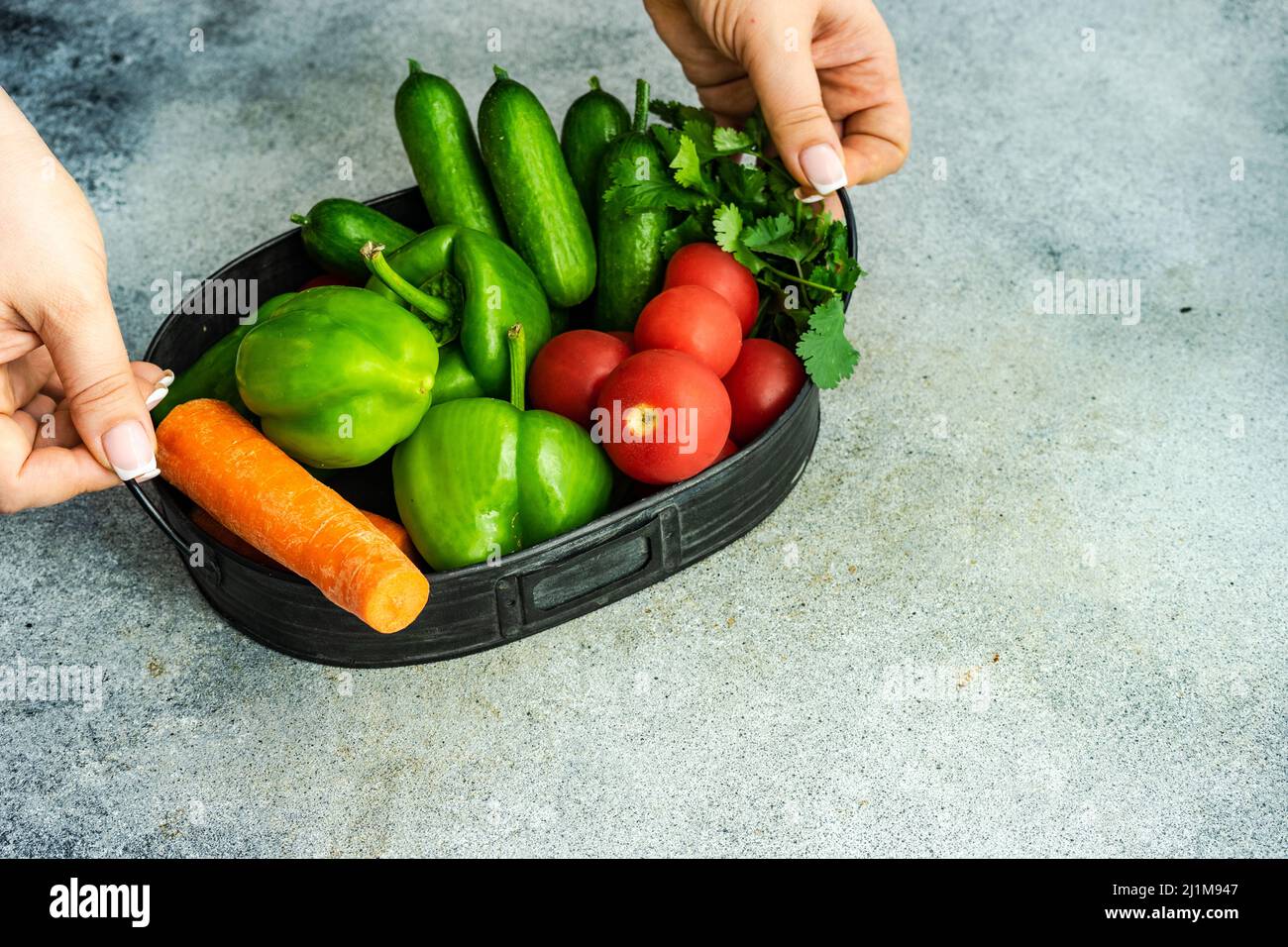Healthy food concept with fresh vegetables Stock Photo - Alamy