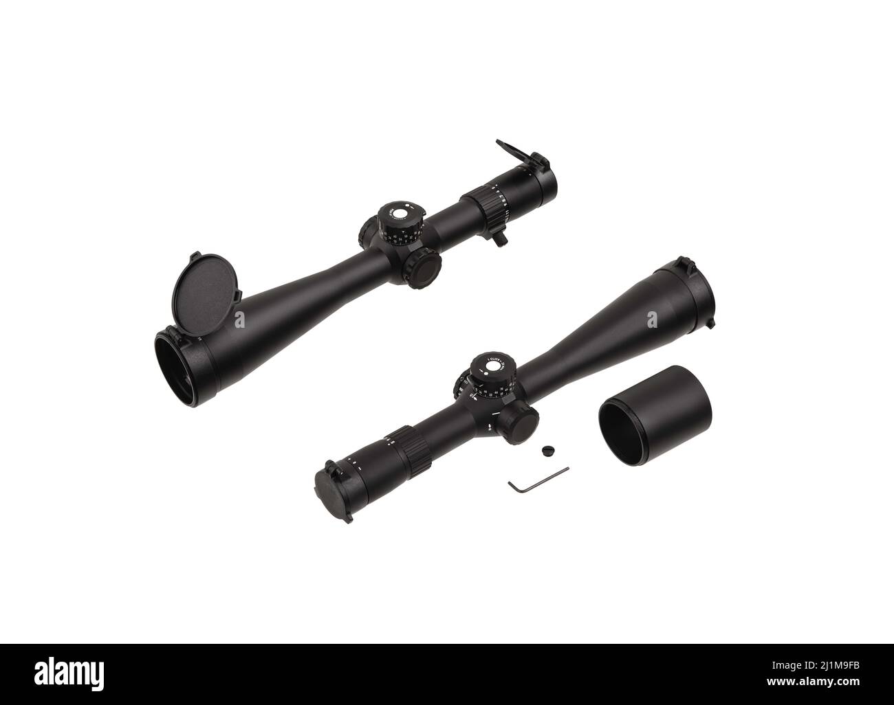 Modern black optical sight. Optical device for aiming at long distances ...