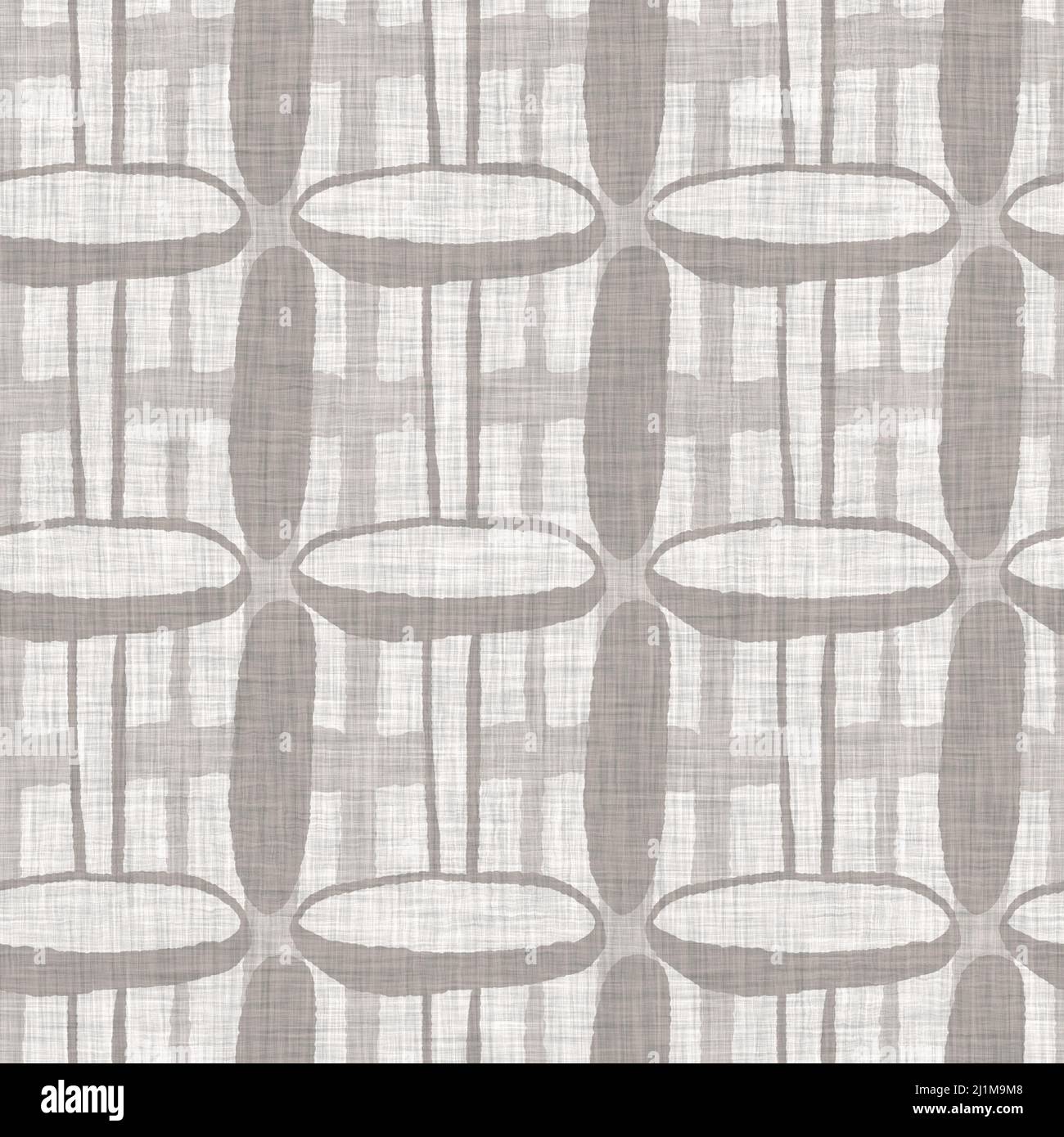 French gray geometric linen seamless pattern. Tonal farmhouse cottage ...