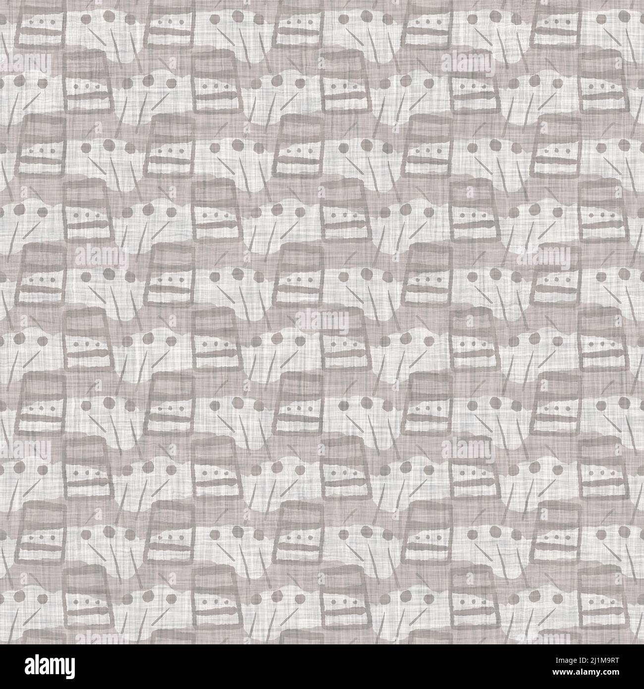 French gray geometric linen seamless pattern. Tonal farmhouse cottage ...