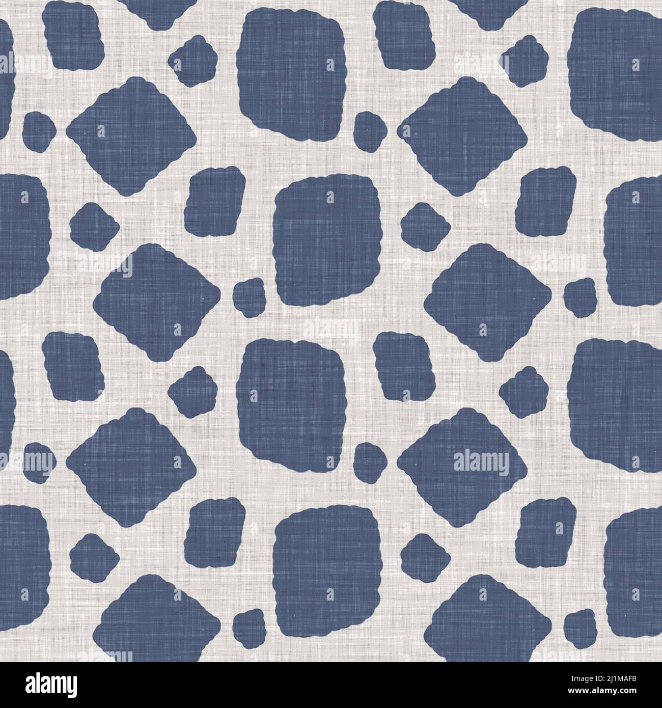 French blue geometric linen seamless pattern. Tonal farmhouse cottage ...