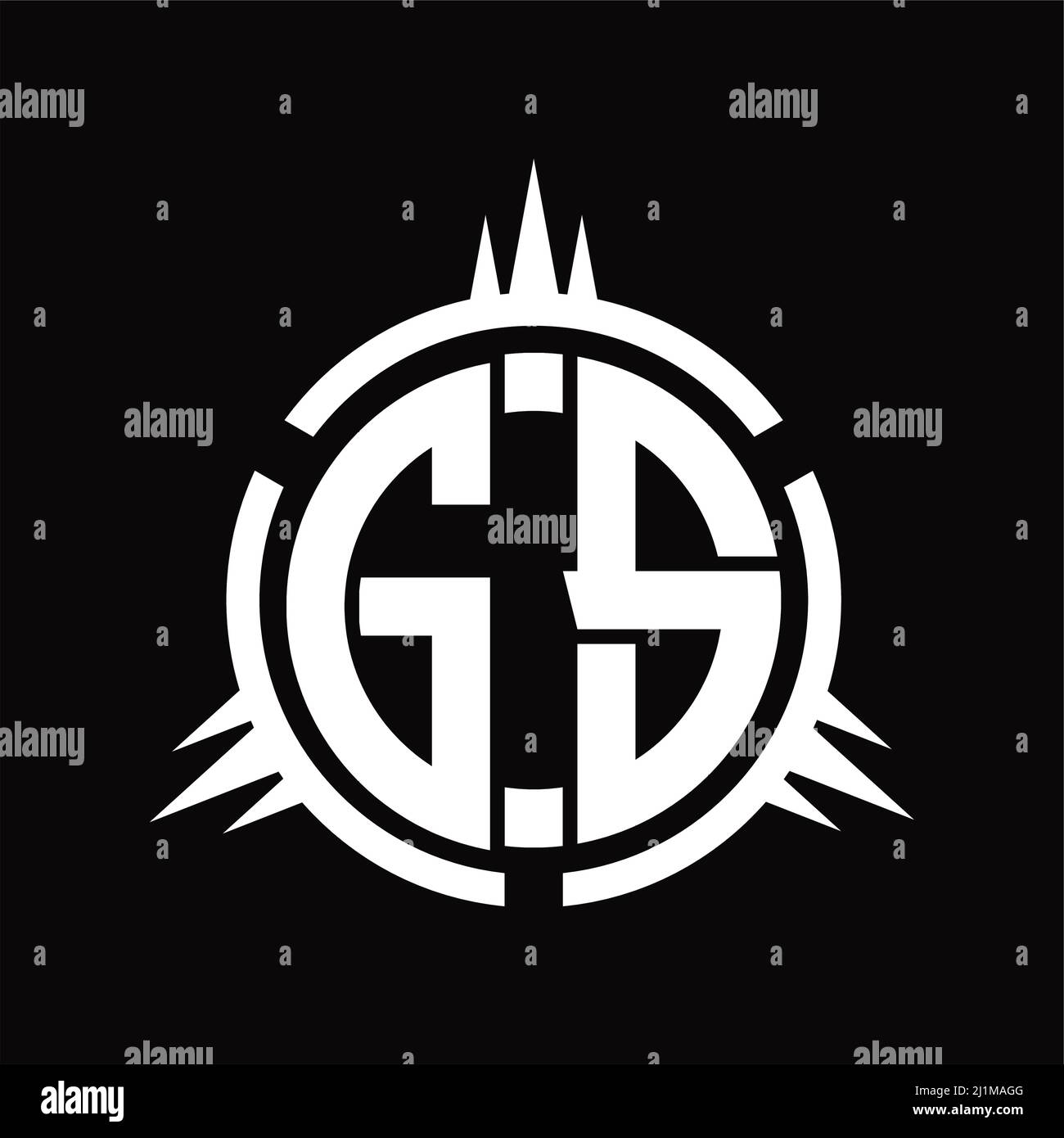 GS Logo monogram isolated on circle element design template Stock ...