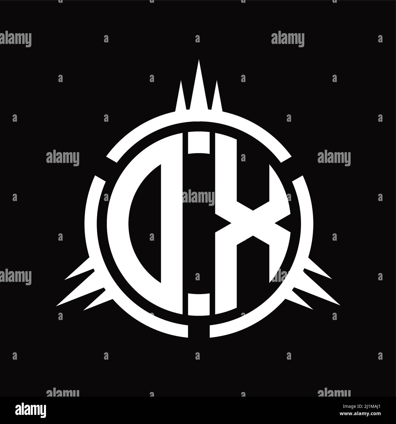 DX Logo monogram isolated on circle element design template Stock ...