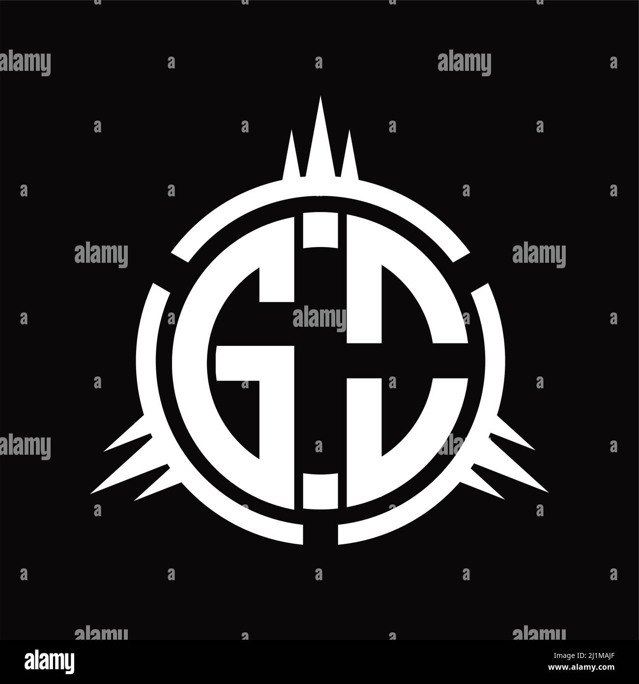 GO Logo monogram isolated on circle element design template Stock ...