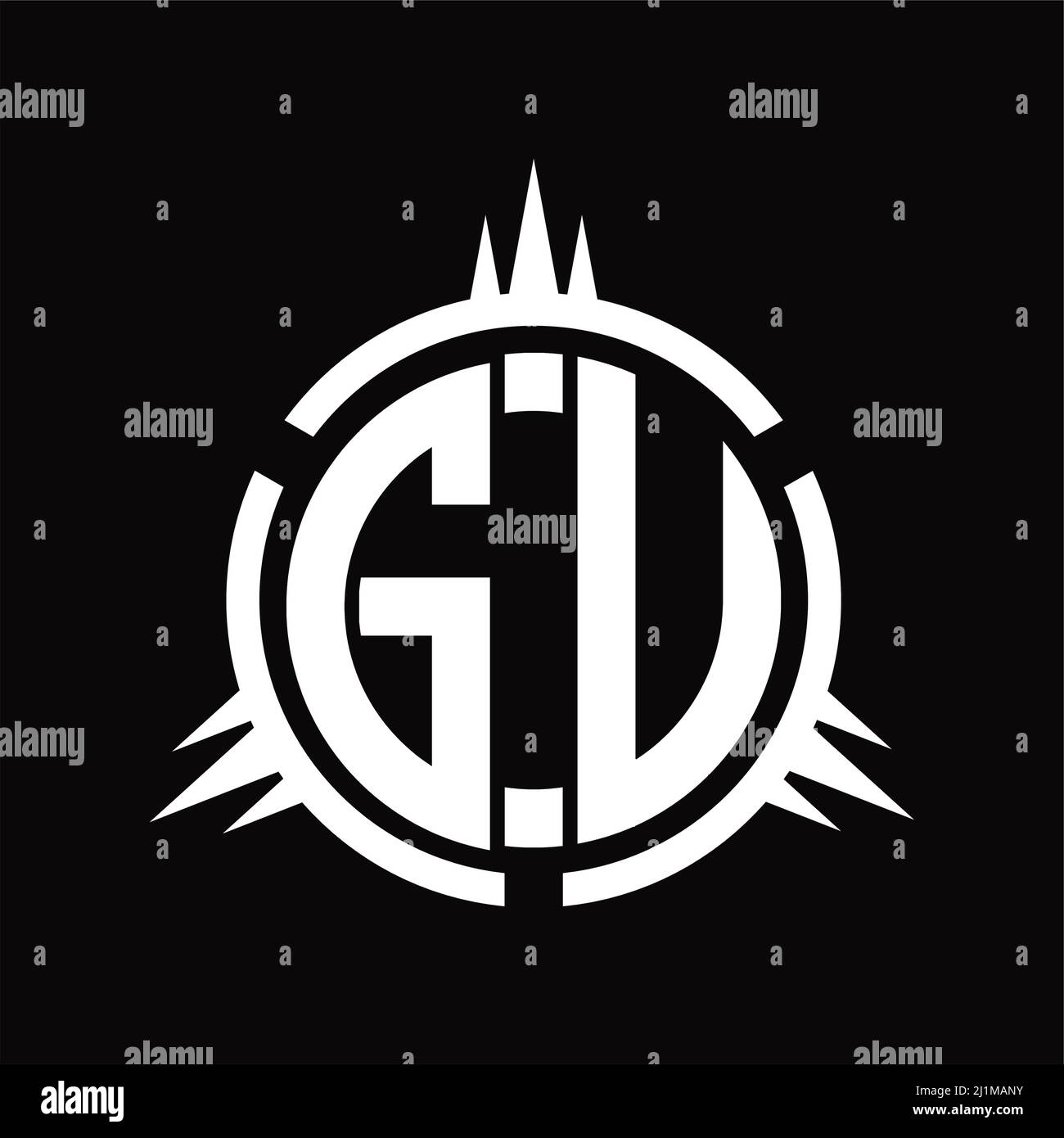 GU Logo monogram isolated on circle element design template Stock ...