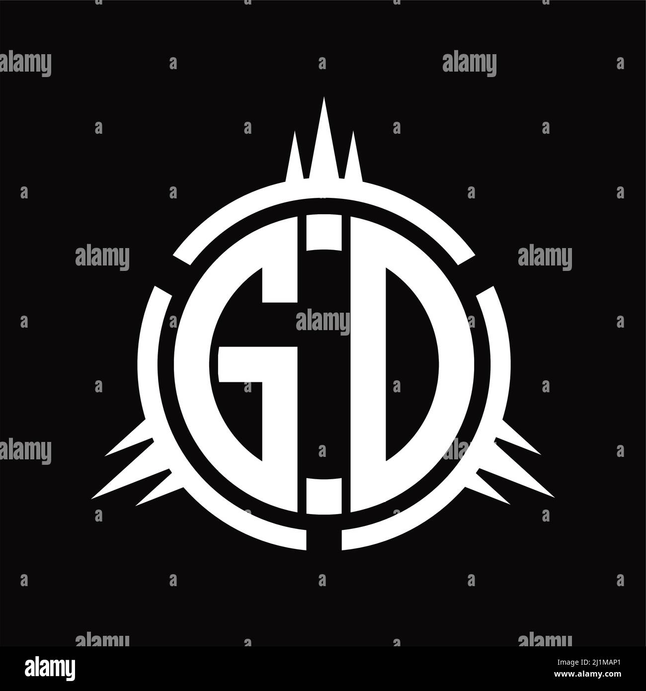 GD Logo monogram isolated on circle element design template Stock ...