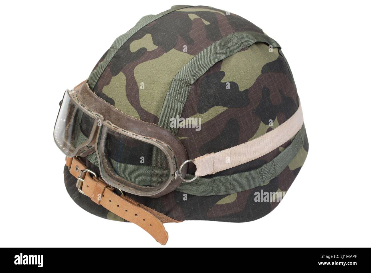 soviet army steel helmet with protective goggles and camouflage cover ...