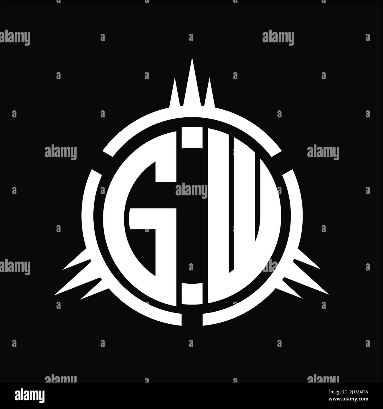 GW Logo monogram isolated on circle element design template Stock ...