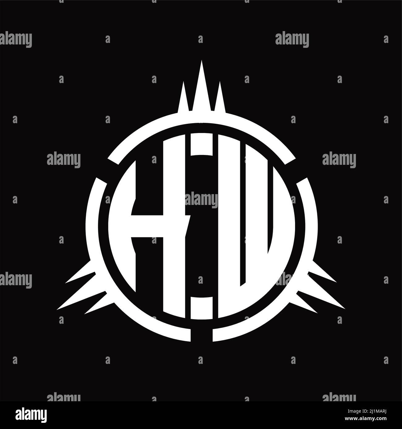 HW Logo monogram isolated on circle element design template Stock ...