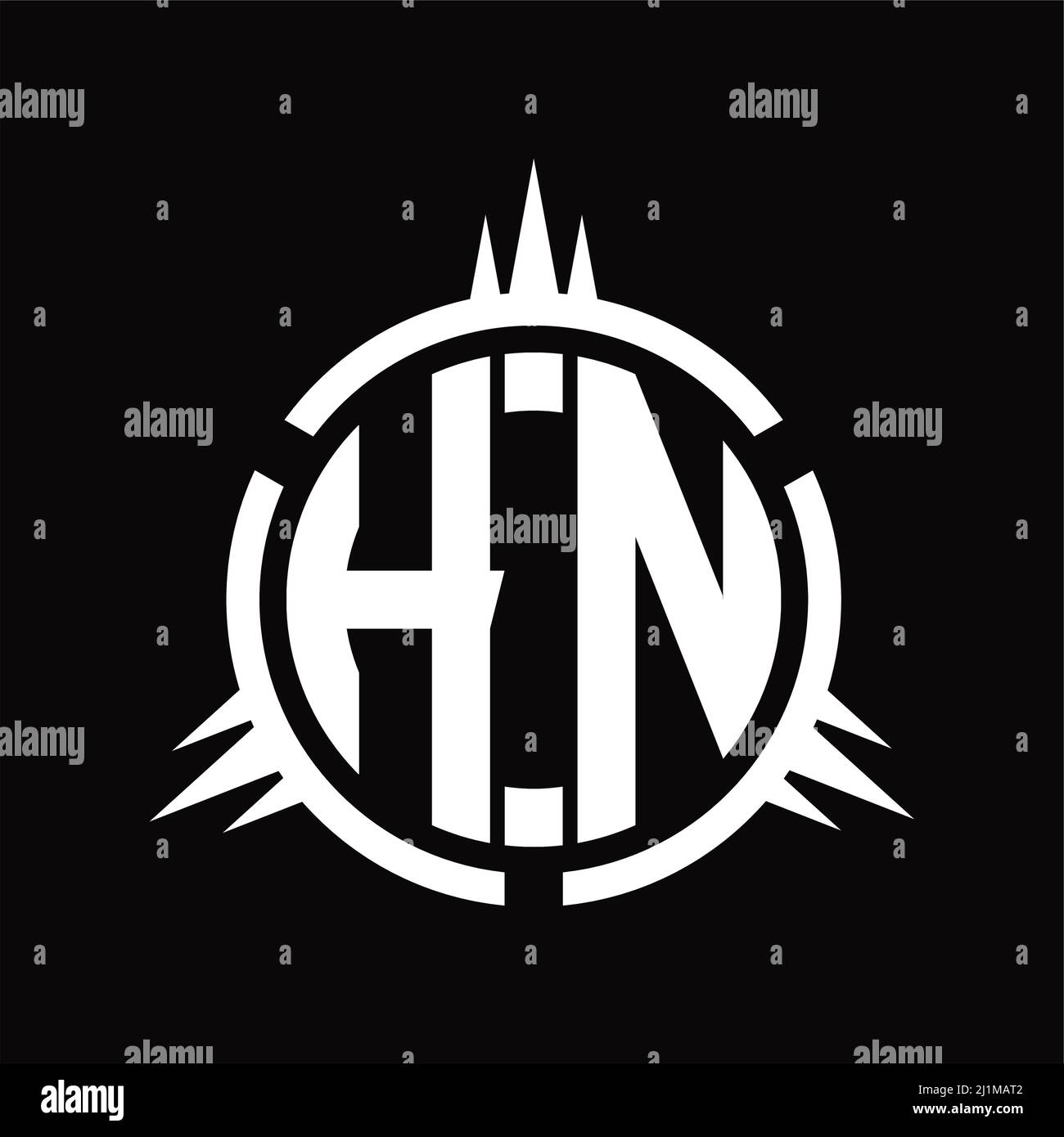 HN Logo monogram isolated on circle element design template Stock ...