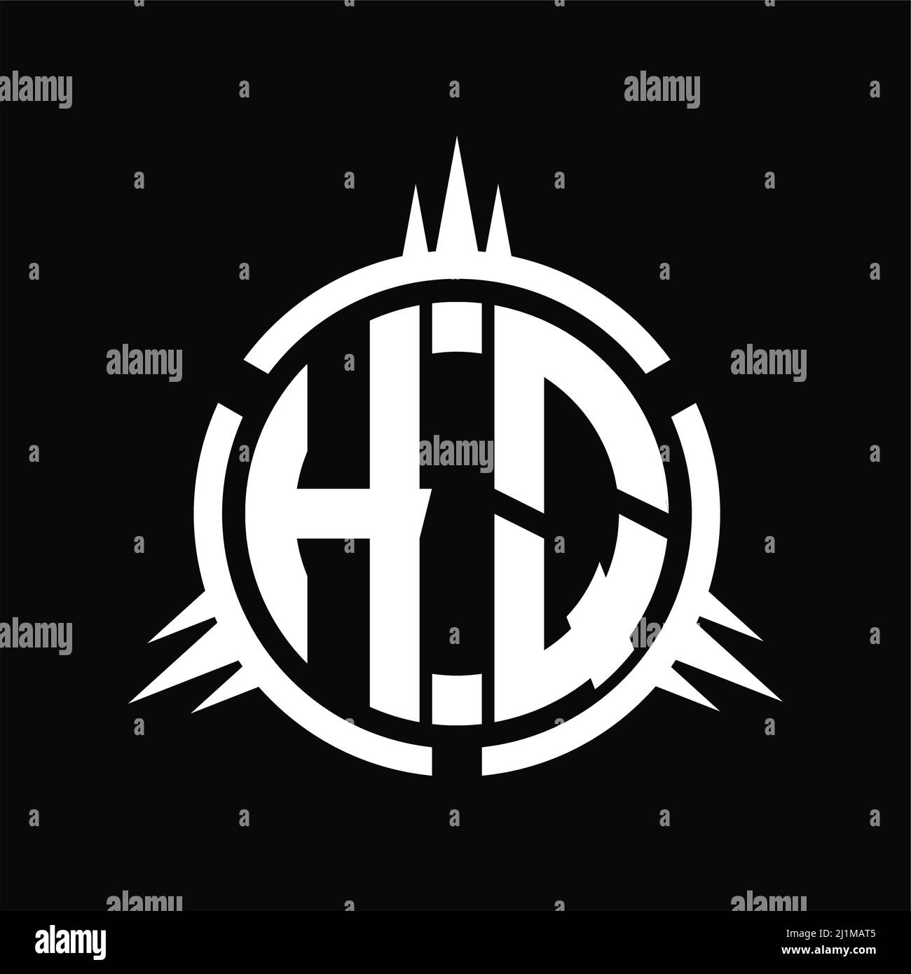 HQ Logo monogram isolated on circle element design template Stock ...