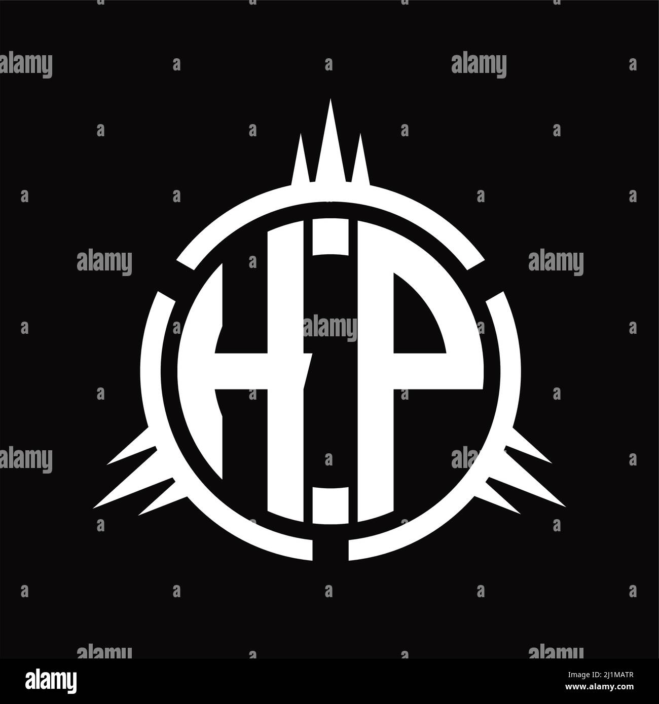 HP Logo monogram isolated on circle element design template Stock ...