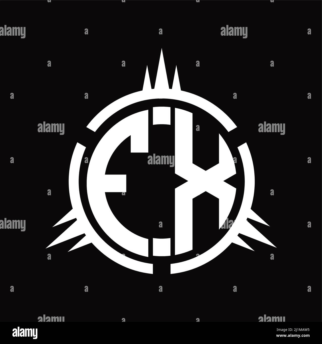 FX Logo monogram isolated on circle element design template Stock ...