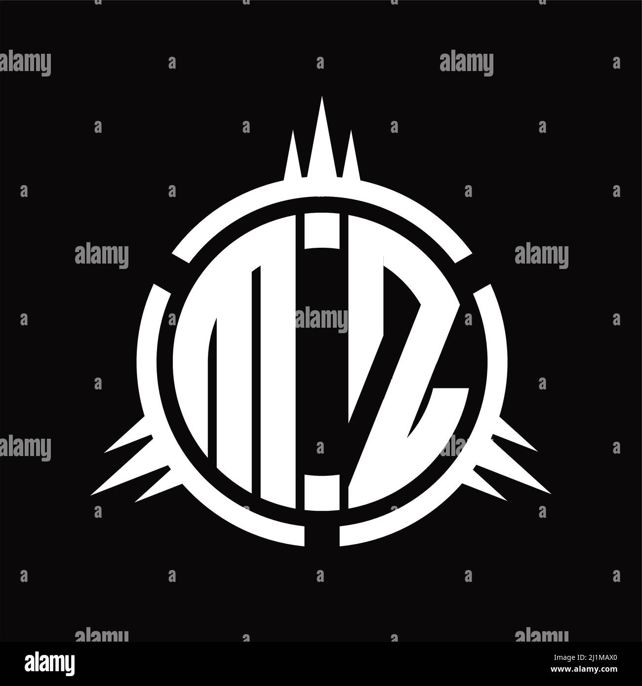 MZ Logo monogram isolated on circle element design template Stock ...