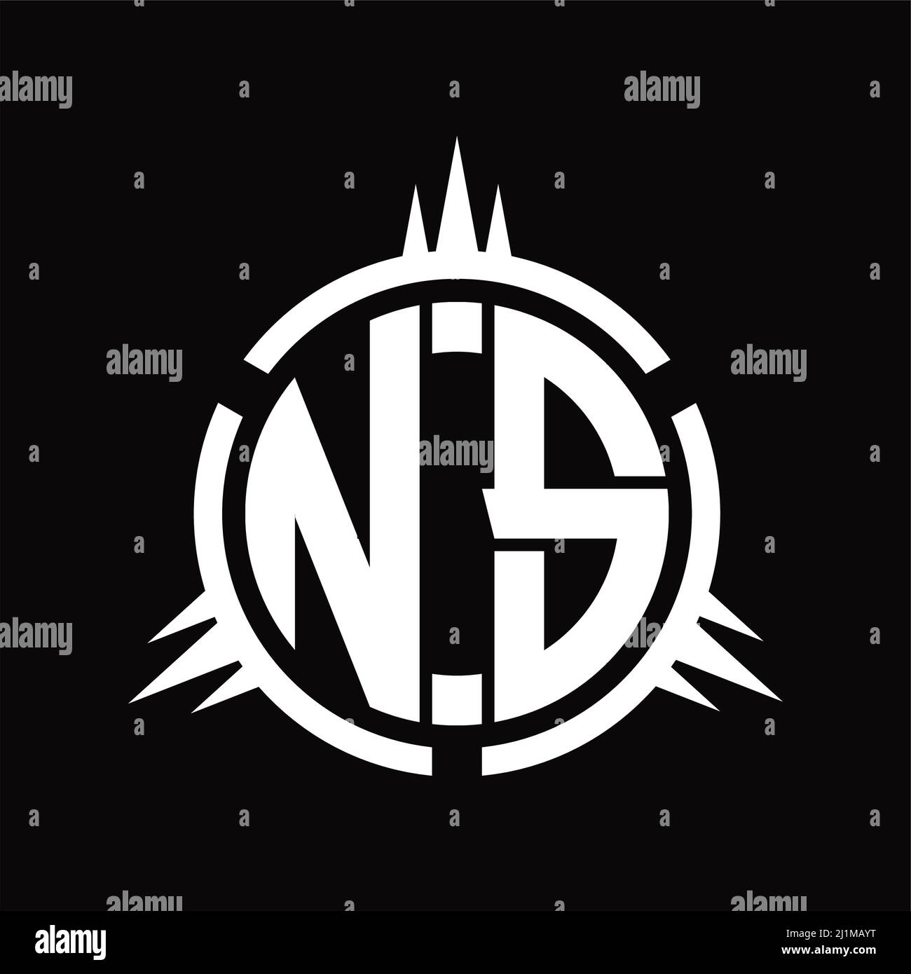 NS Logo monogram isolated on circle element design template Stock ...