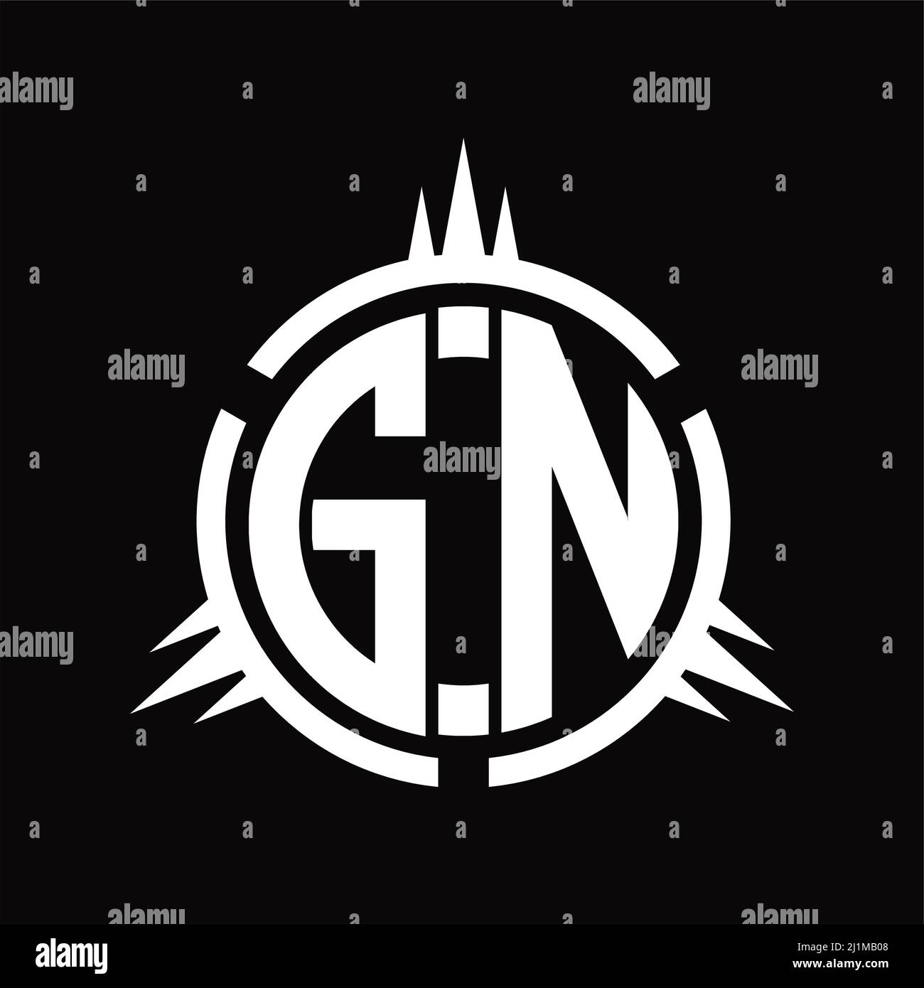 GN Logo monogram isolated on circle element design template Stock ...