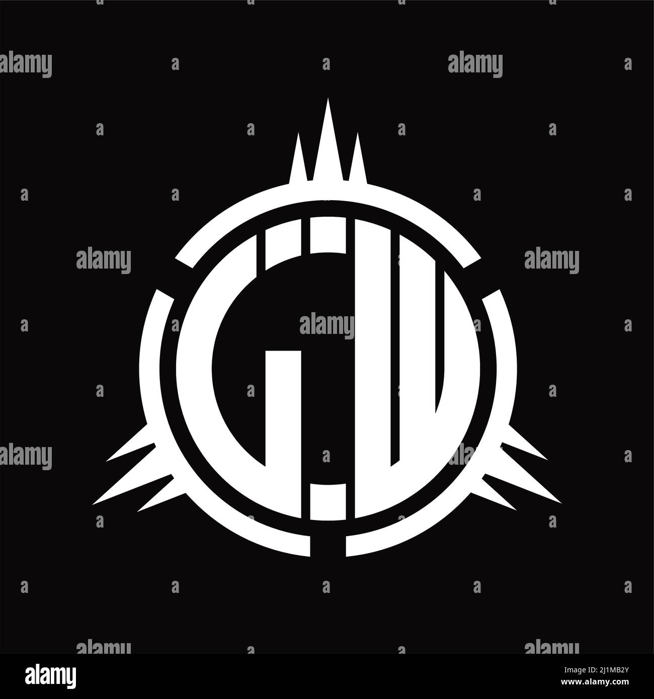 JW Logo monogram isolated on circle element design template Stock ...