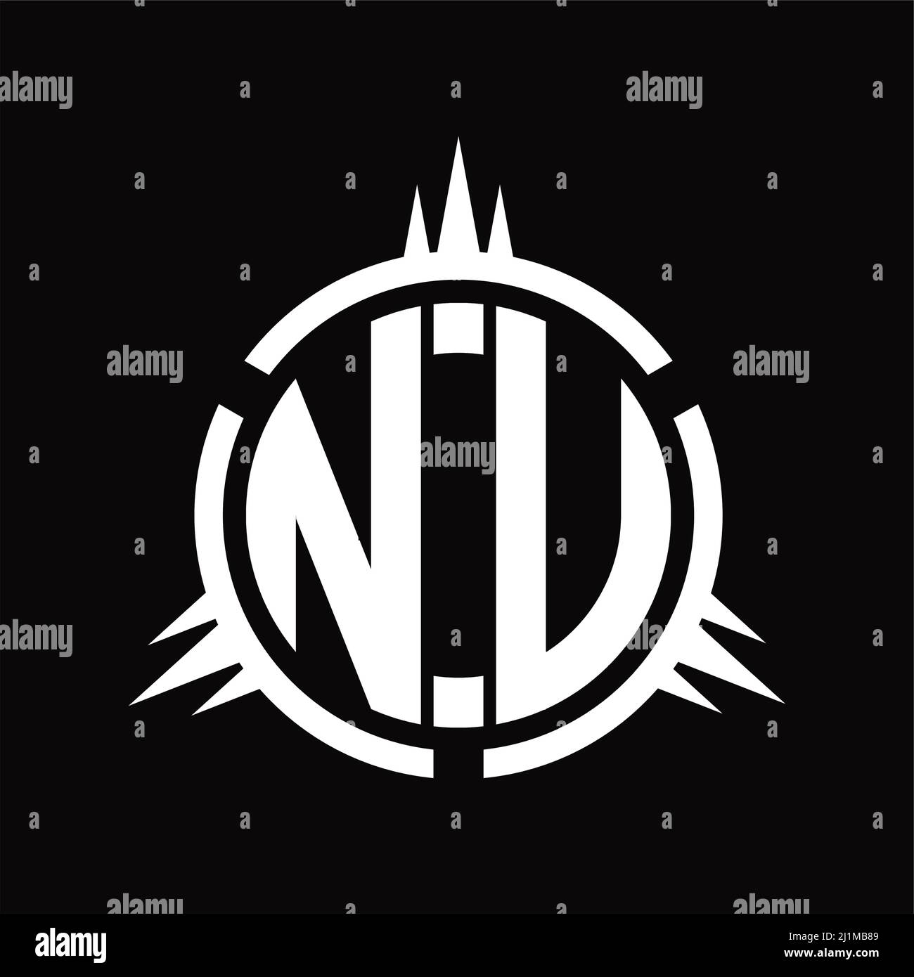 NU Logo monogram isolated on circle element design template Stock ...